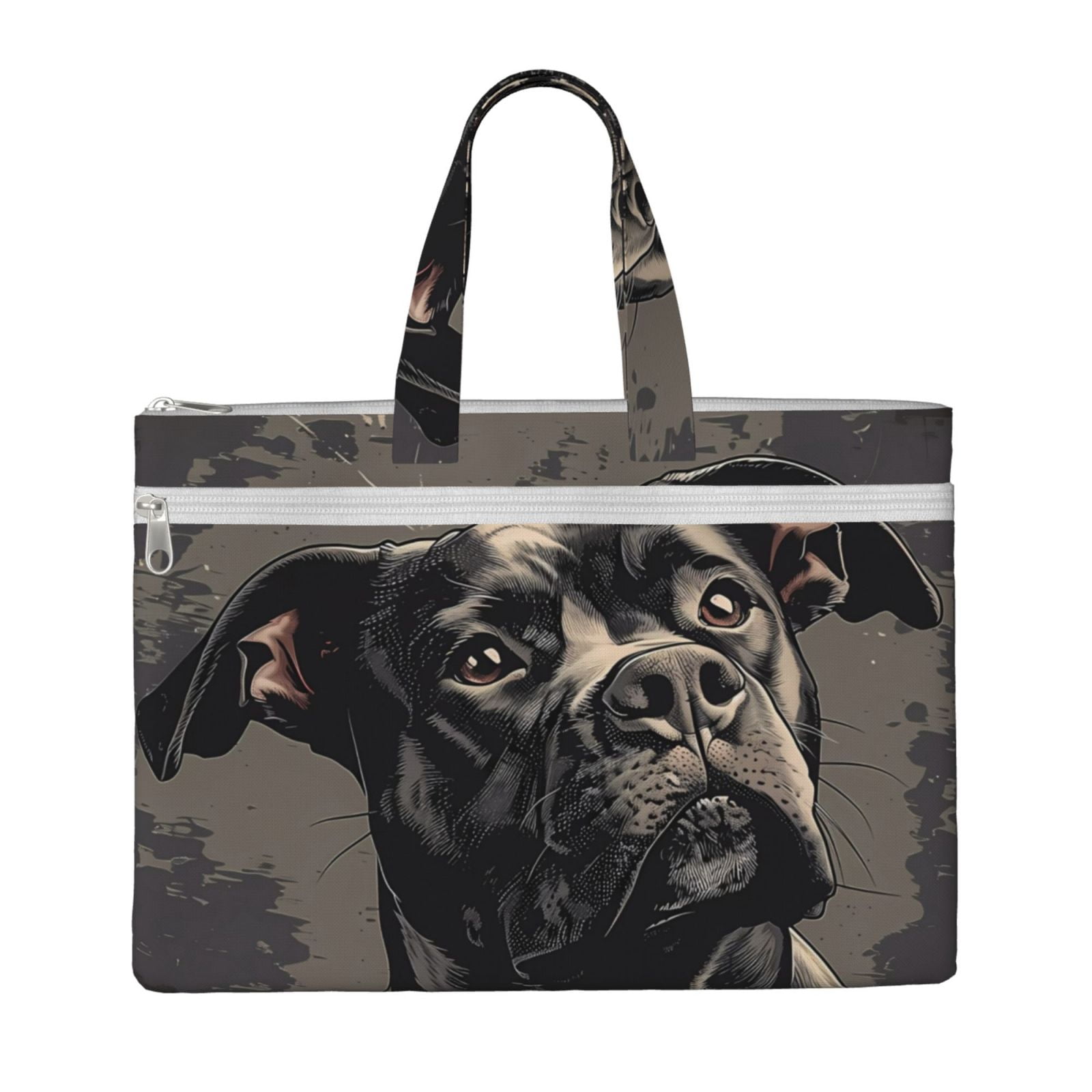 Kdxio Vintage Dog Illustration File Tote Document Bag Business ...