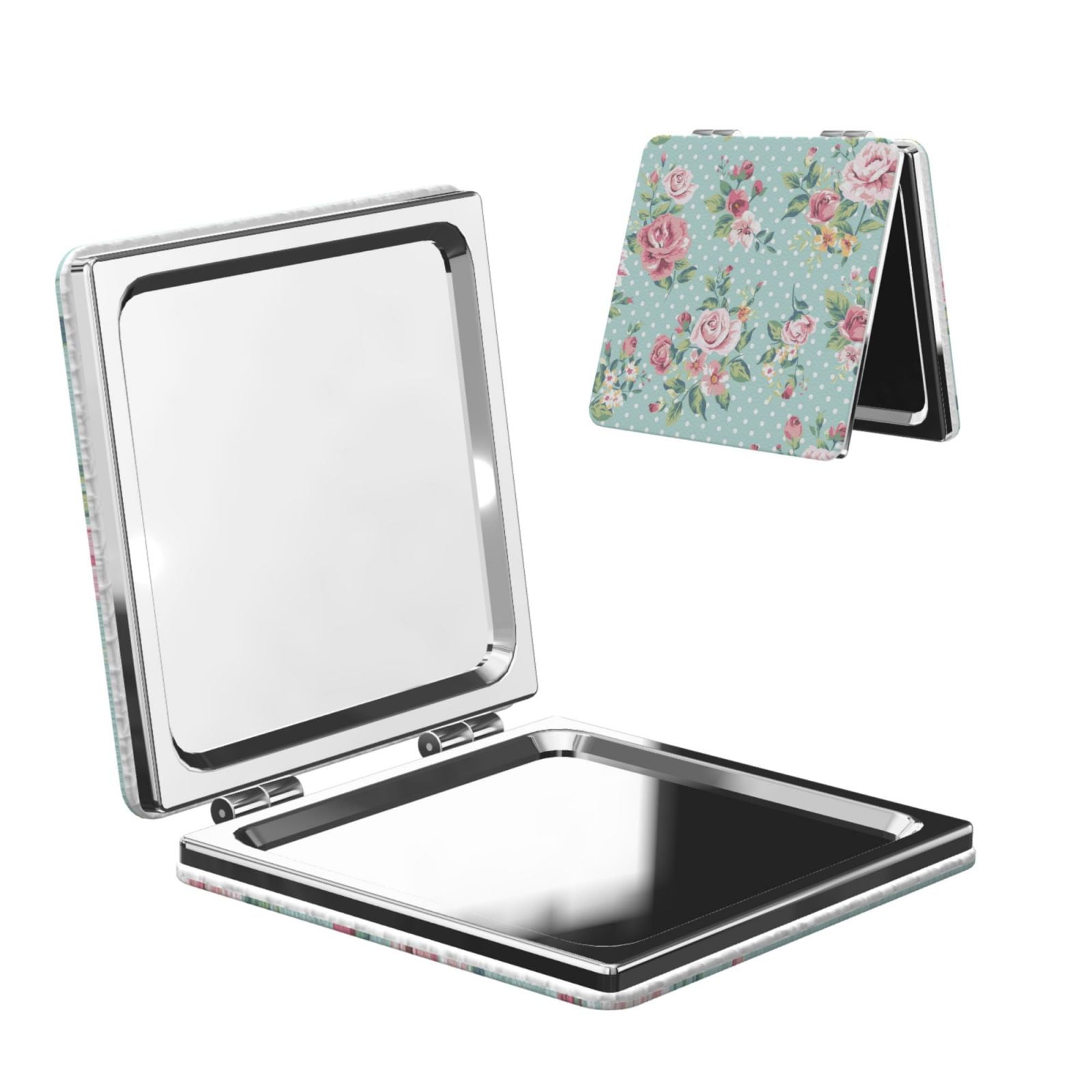 Kdxio Vintage Floral Pocket Mirror, 1X/2X Travel Makeup Mirror 2-Sided ...