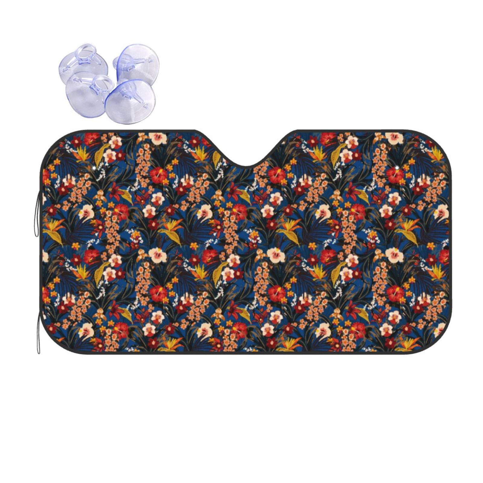 Kdxio Vintage Floral Print Front Windshield Sun Shade,Folding Auto ...