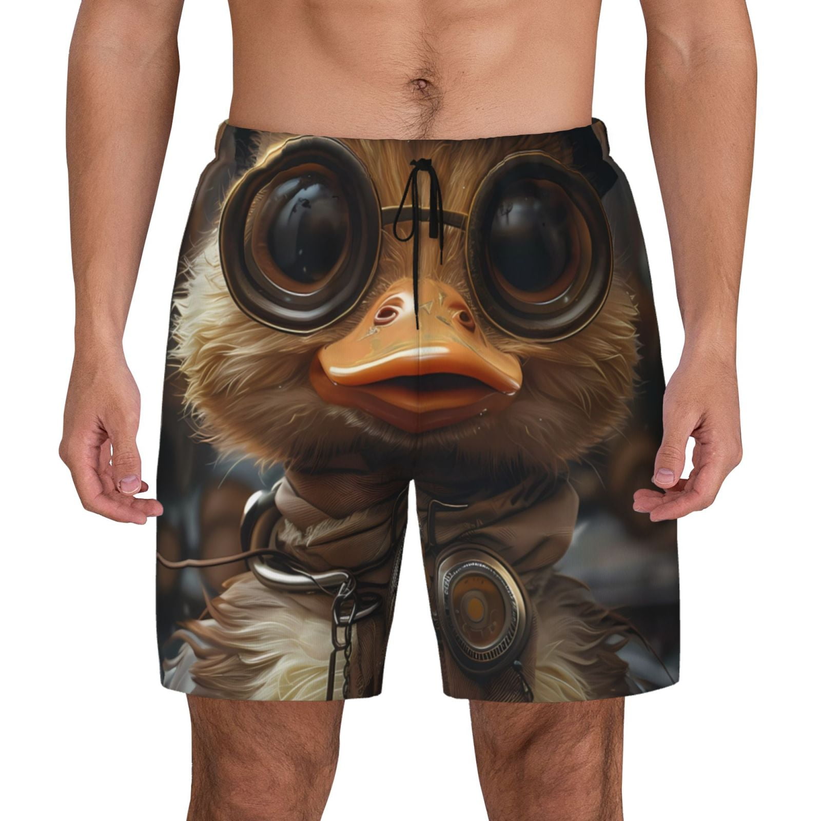 Kdxio Vintage Gentleman Duck Print Men's Swim Trunks with Compression ...