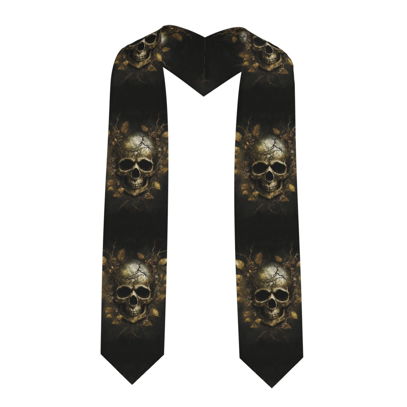 Kdxio Vintage Gold Leaf Skull Graduation Stole Class, Graduation Sash ...