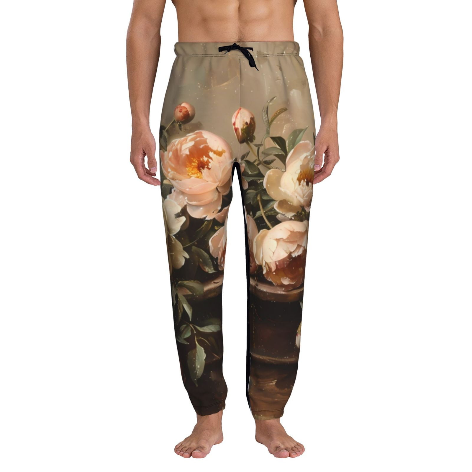 Kdxio Vintage Peonies Rustic Charm Pattern Joggers,Sweatpants for Men ...