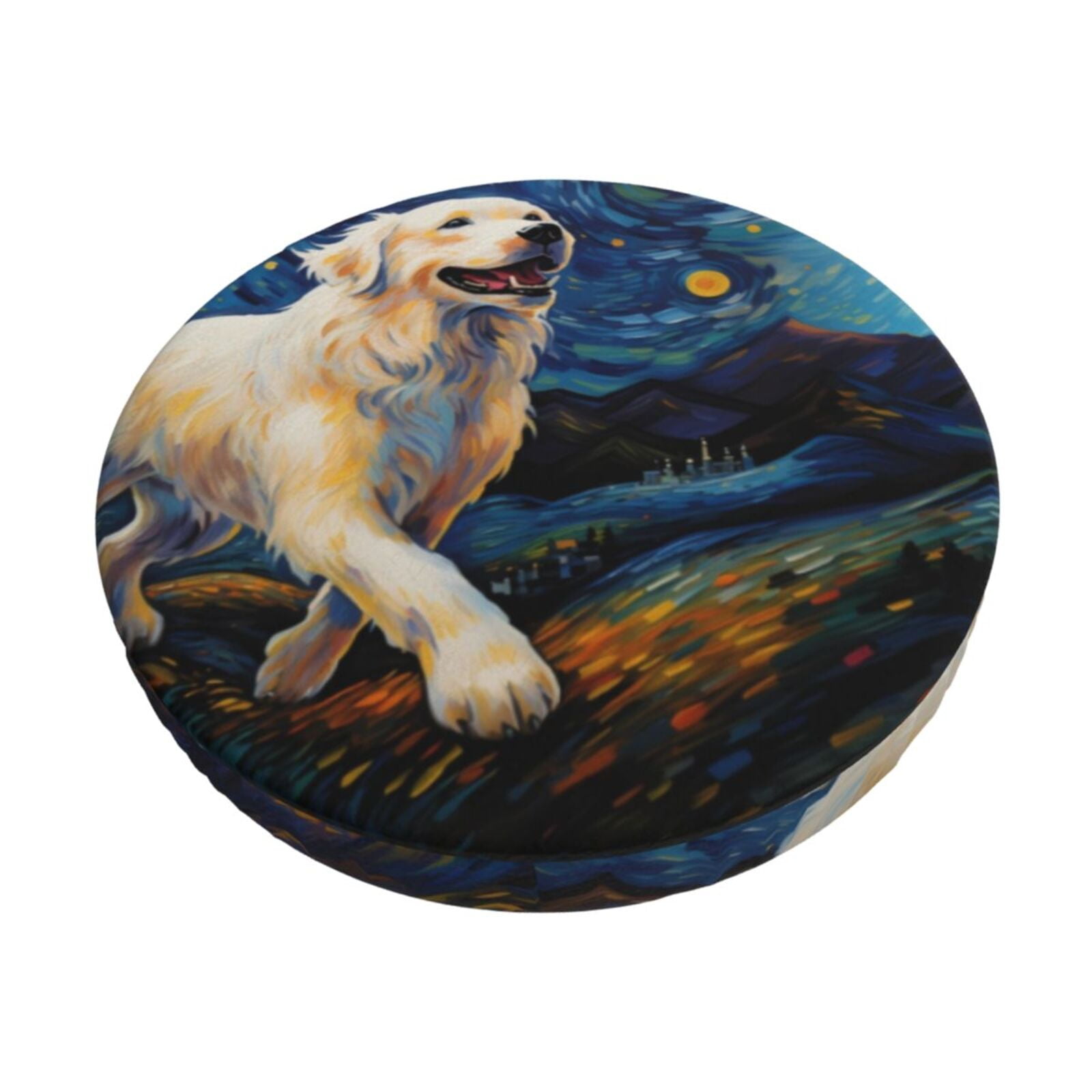 Kdxio Vintage Starry Sky Labrador A Print Stool Covers Round,Stretch ...