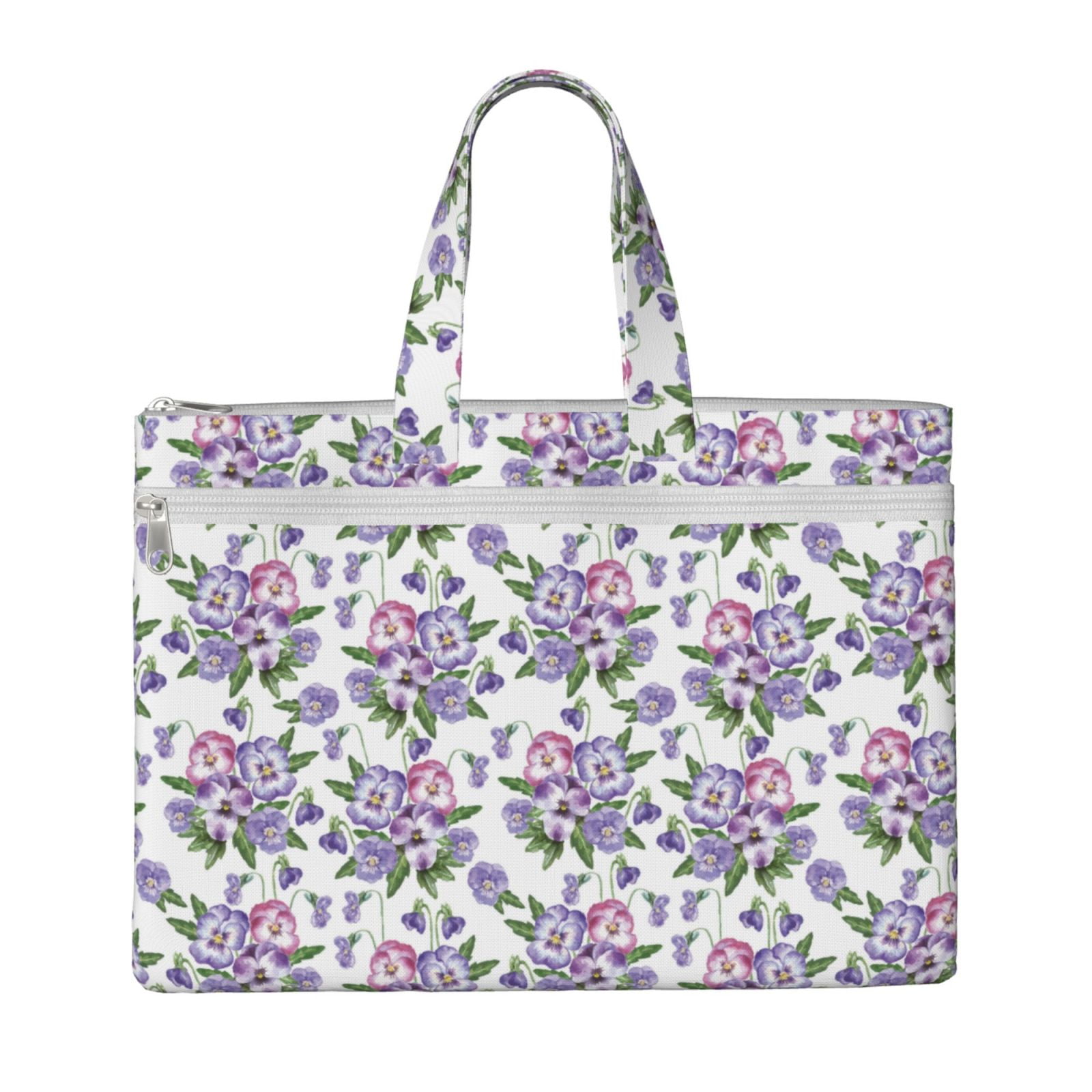 Kdxio Violets Flowers File Tote Document Bag Business Briefcase Bag ...