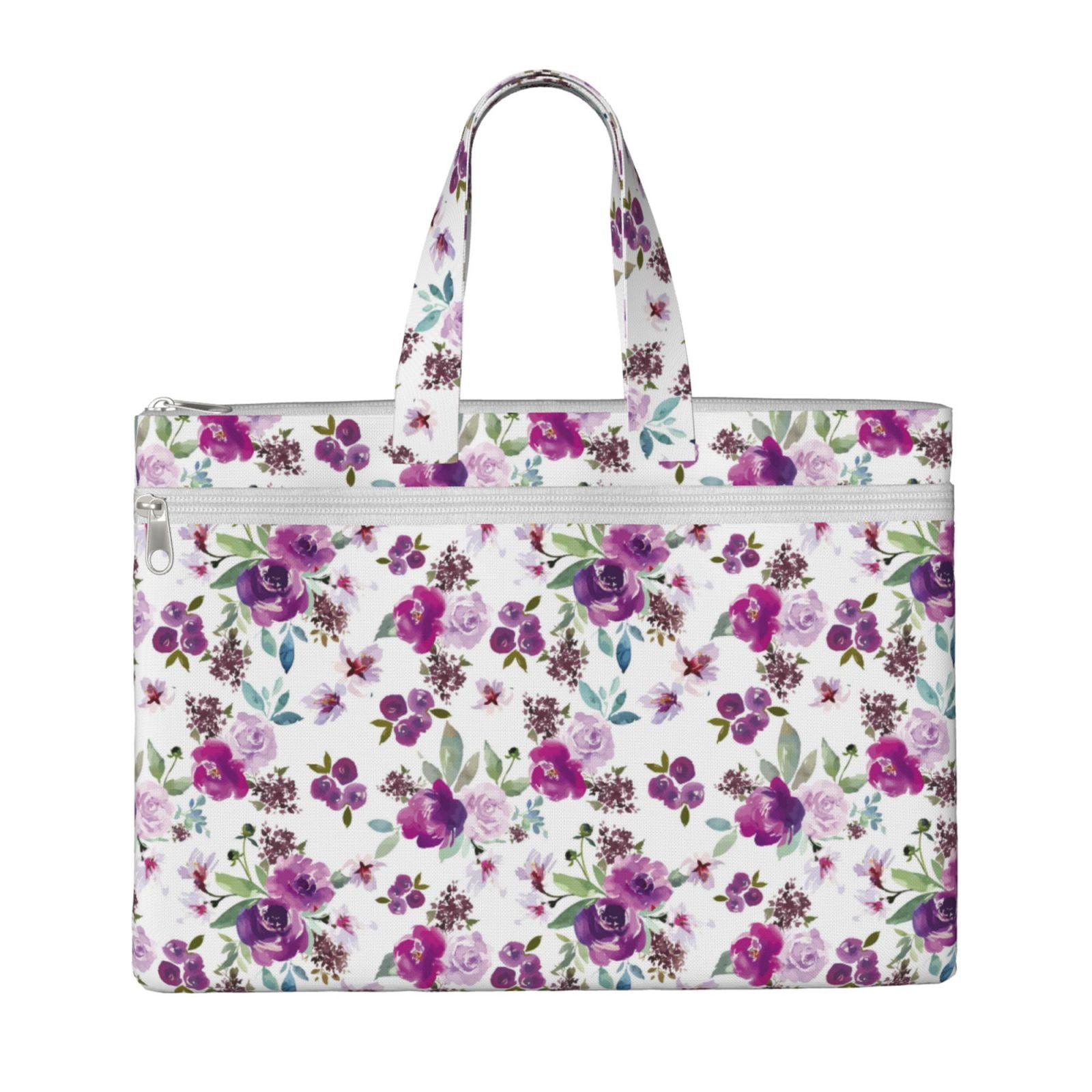Kdxio Violets Flowers File Tote Document Bag Business Briefcase Bag ...