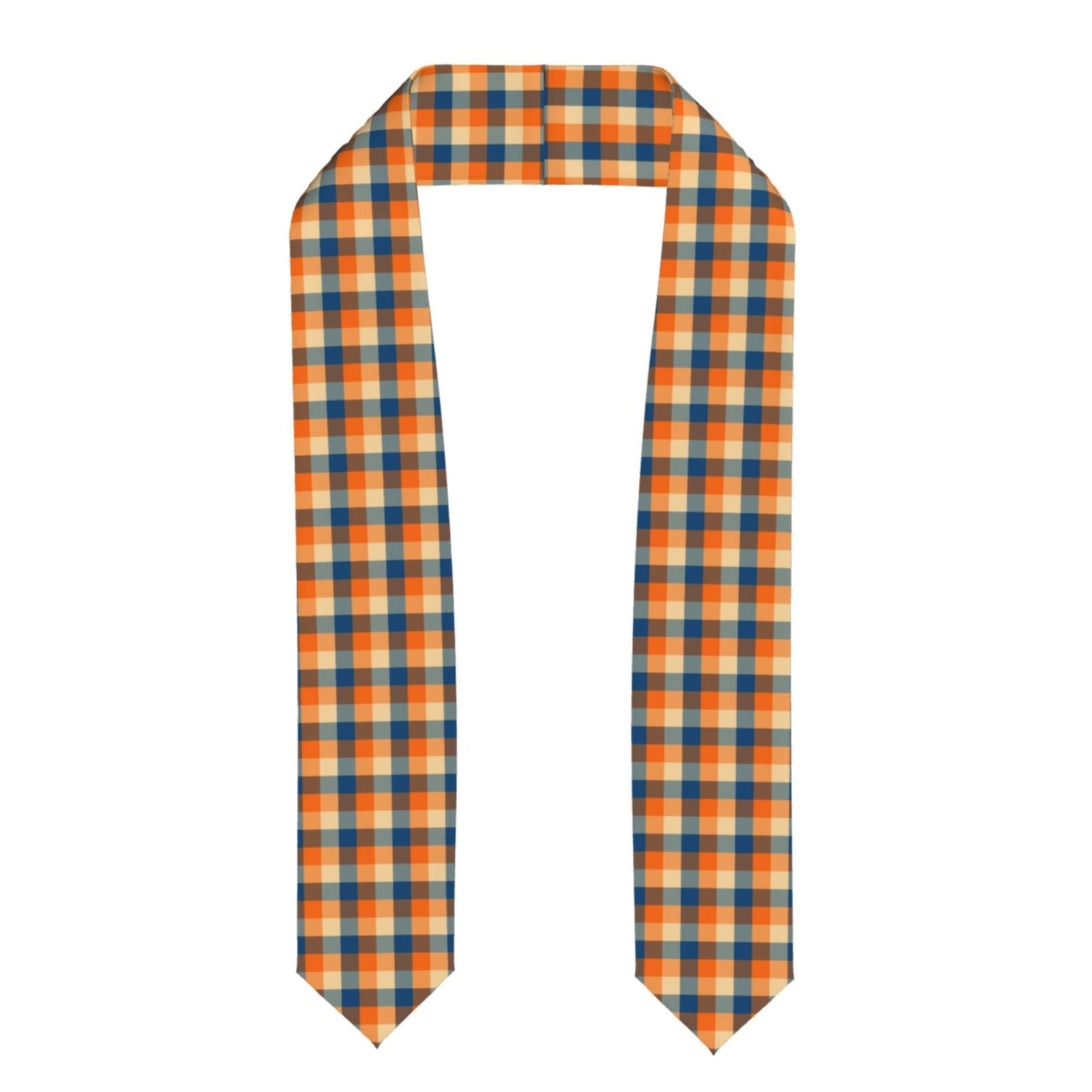 Kdxio Warm Orange Plaid Graduation Stole Class, Graduation Sash, Unisex ...