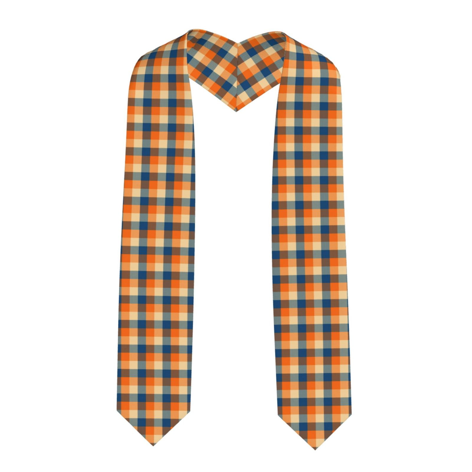 Kdxio Warm Orange Plaid Graduation Stole Class, Graduation Sash, Unisex ...