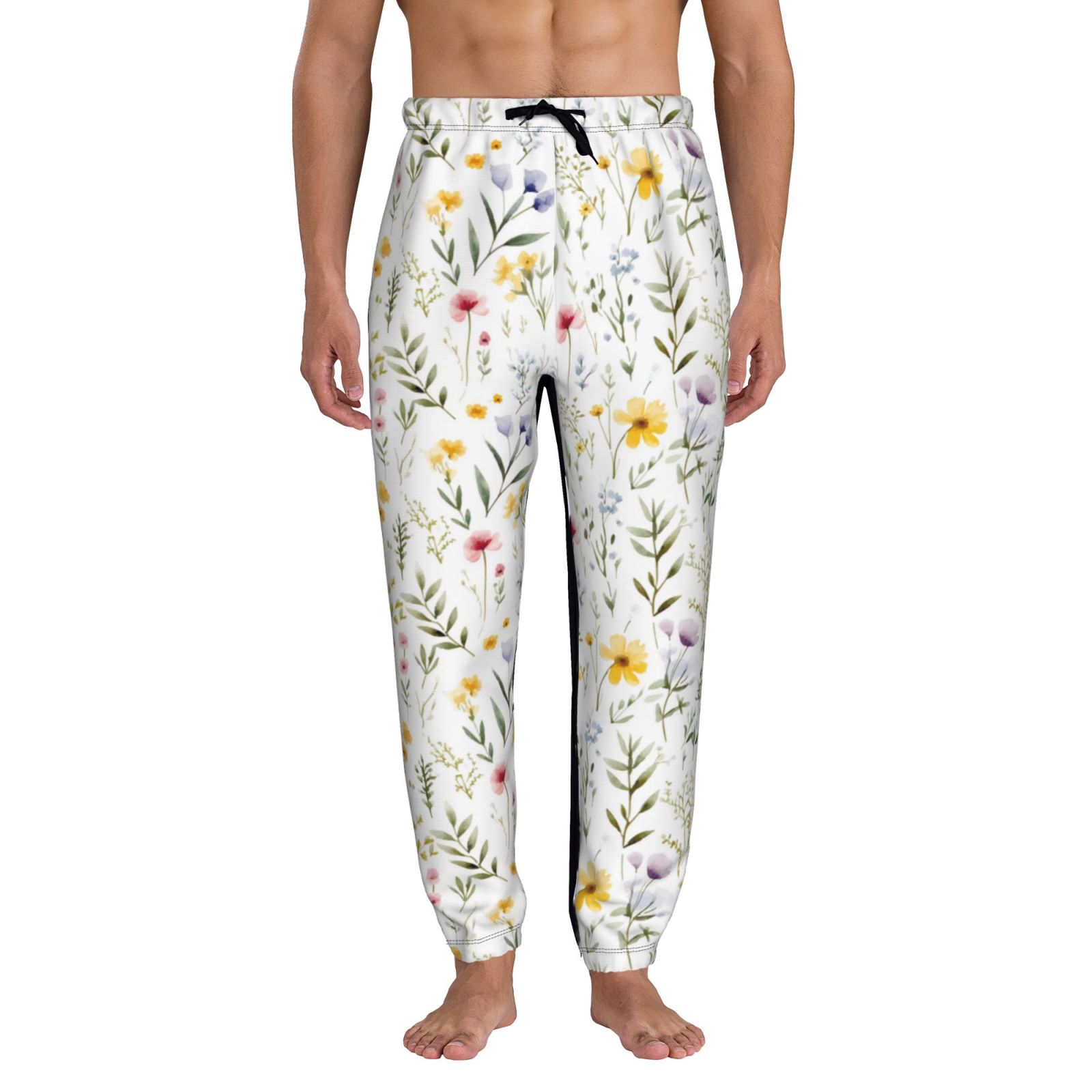 Kdxio Watercolor Floral A Pattern Joggers,Sweatpants for Men with ...