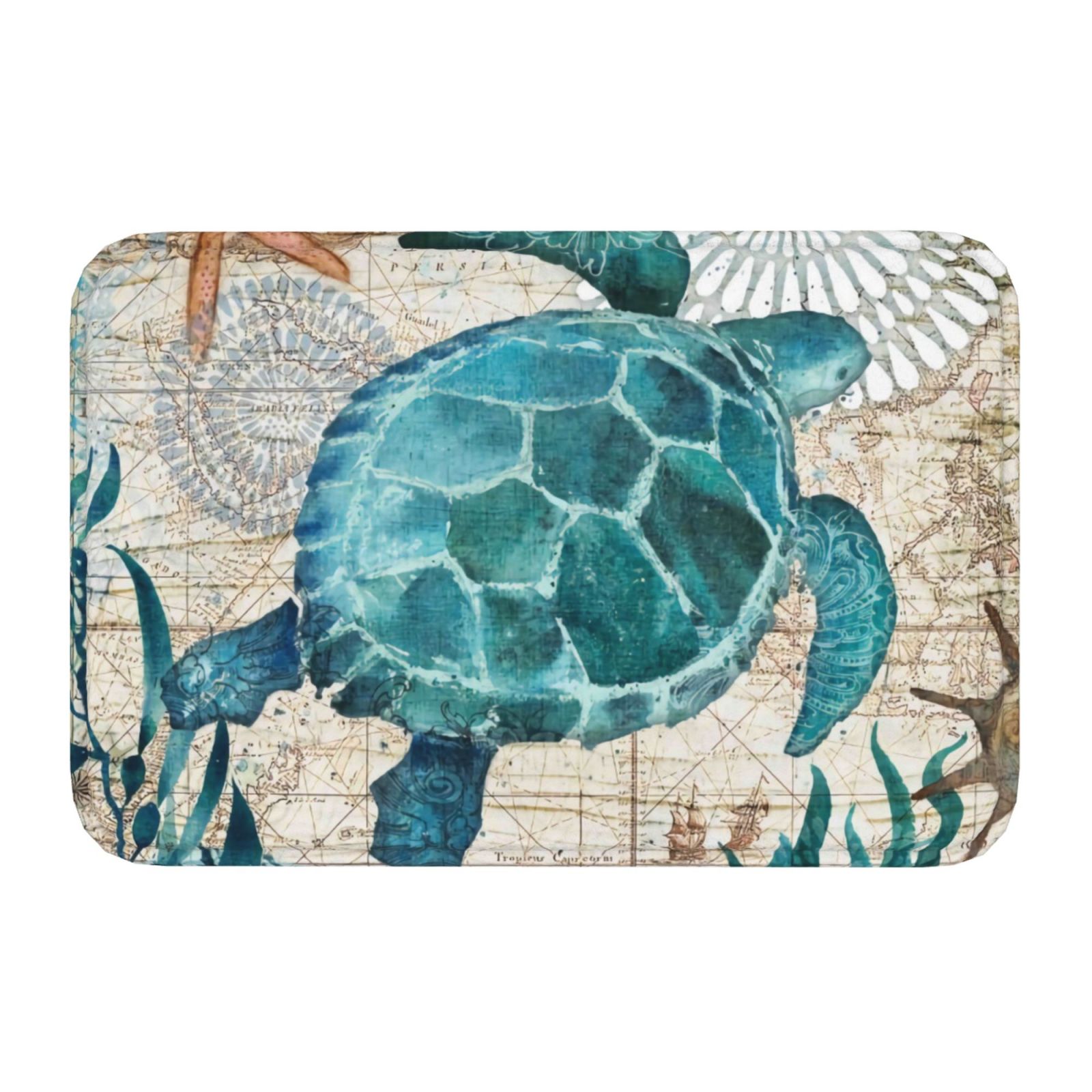 Kdxio Watercolor Sea Turtle,16" x 24", Non-Slip Front Door Mats,Outdoor ...