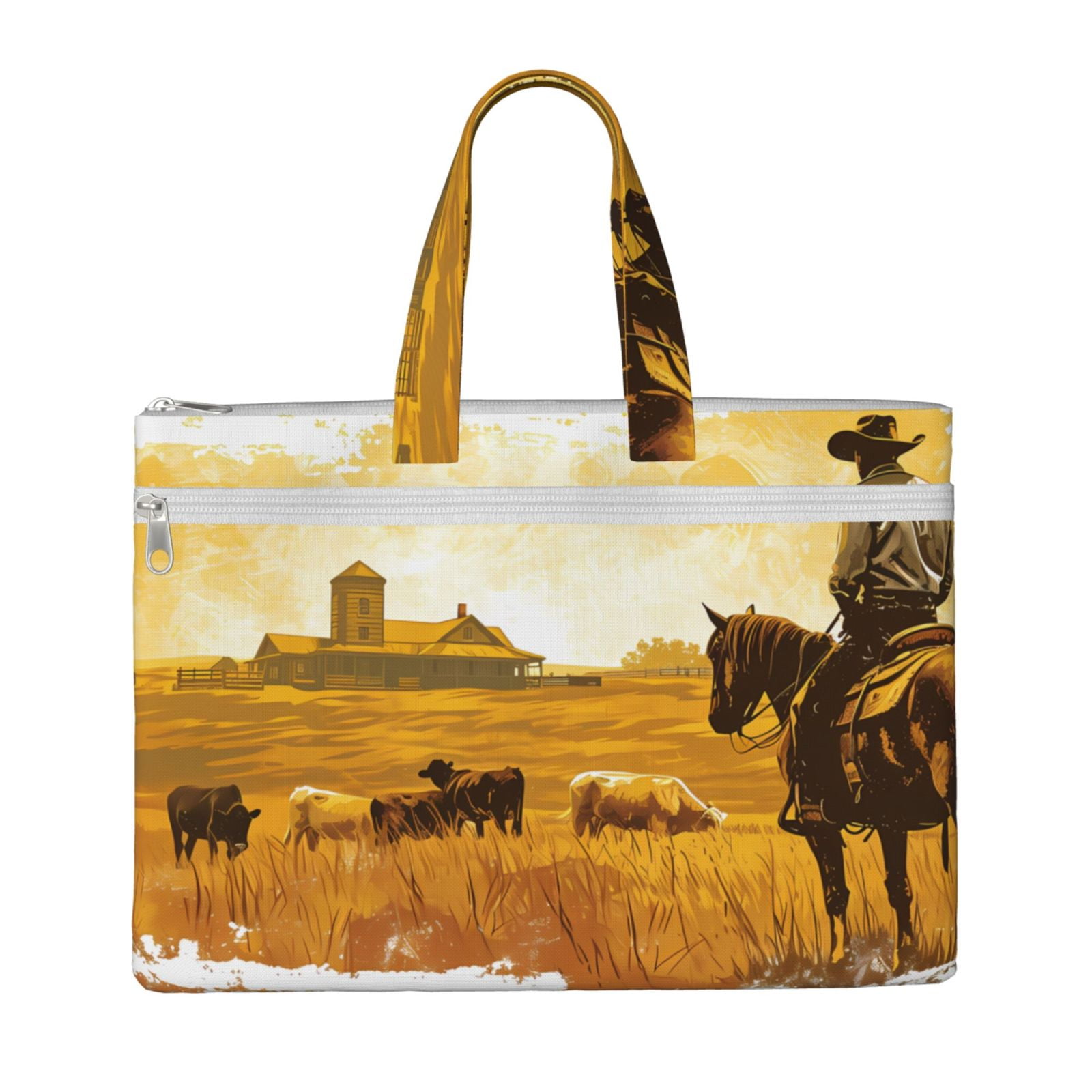 Kdxio Western Cowboy Ranch File Tote Document Bag Business Briefcase ...