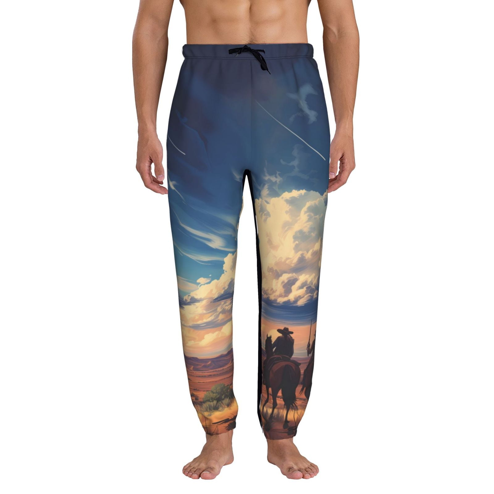 Kdxio Western Desert Cloud Cowboy Pattern Joggers,Sweatpants for Men ...