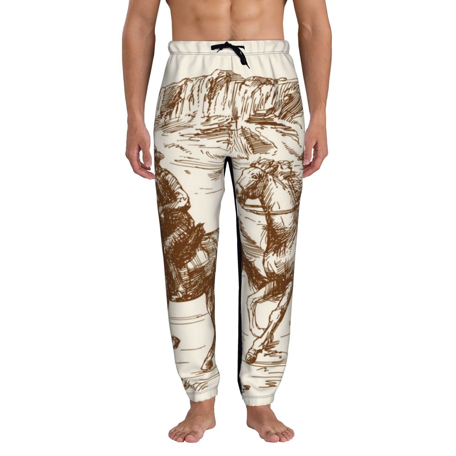 Kdxio Western Desert Cowboys1 Pattern Joggers,Sweatpants for Men with ...