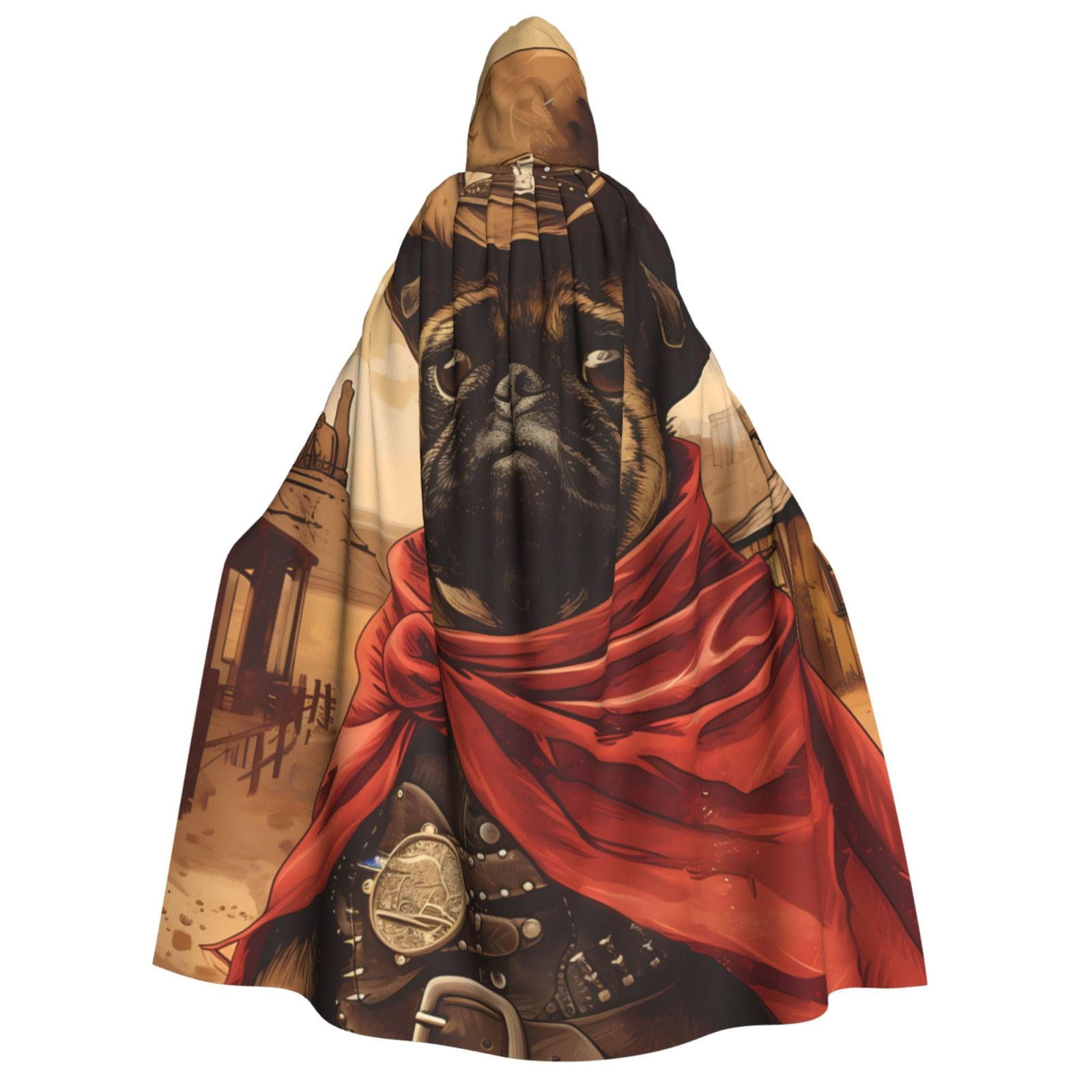 Kdxio Western French Bulldog Cowboy Print Hooded Cloak Unisex Cloak ...