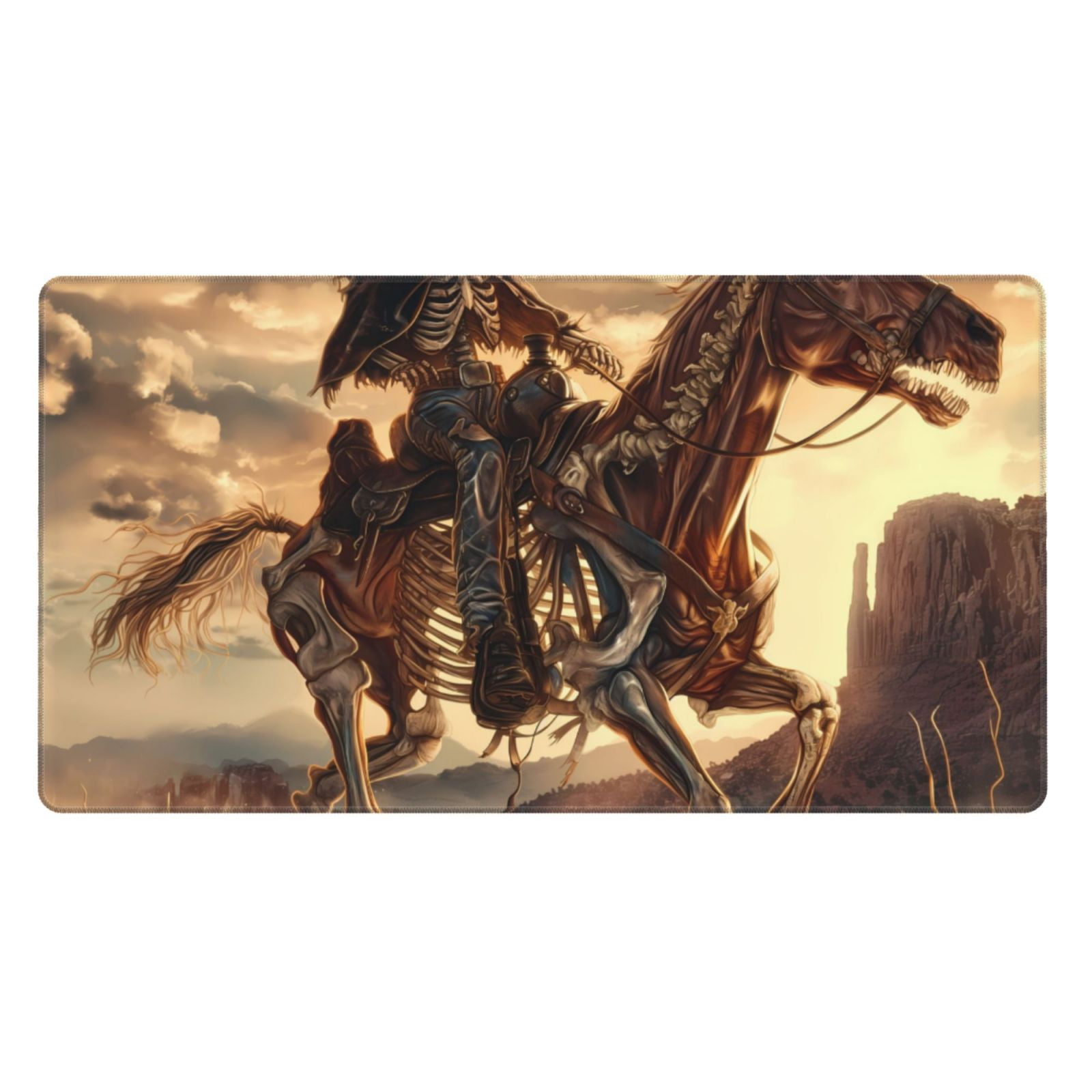 Kdxio Western Skeleton Cowboy Horse Print Large Gaming Mouse Pad,Non ...