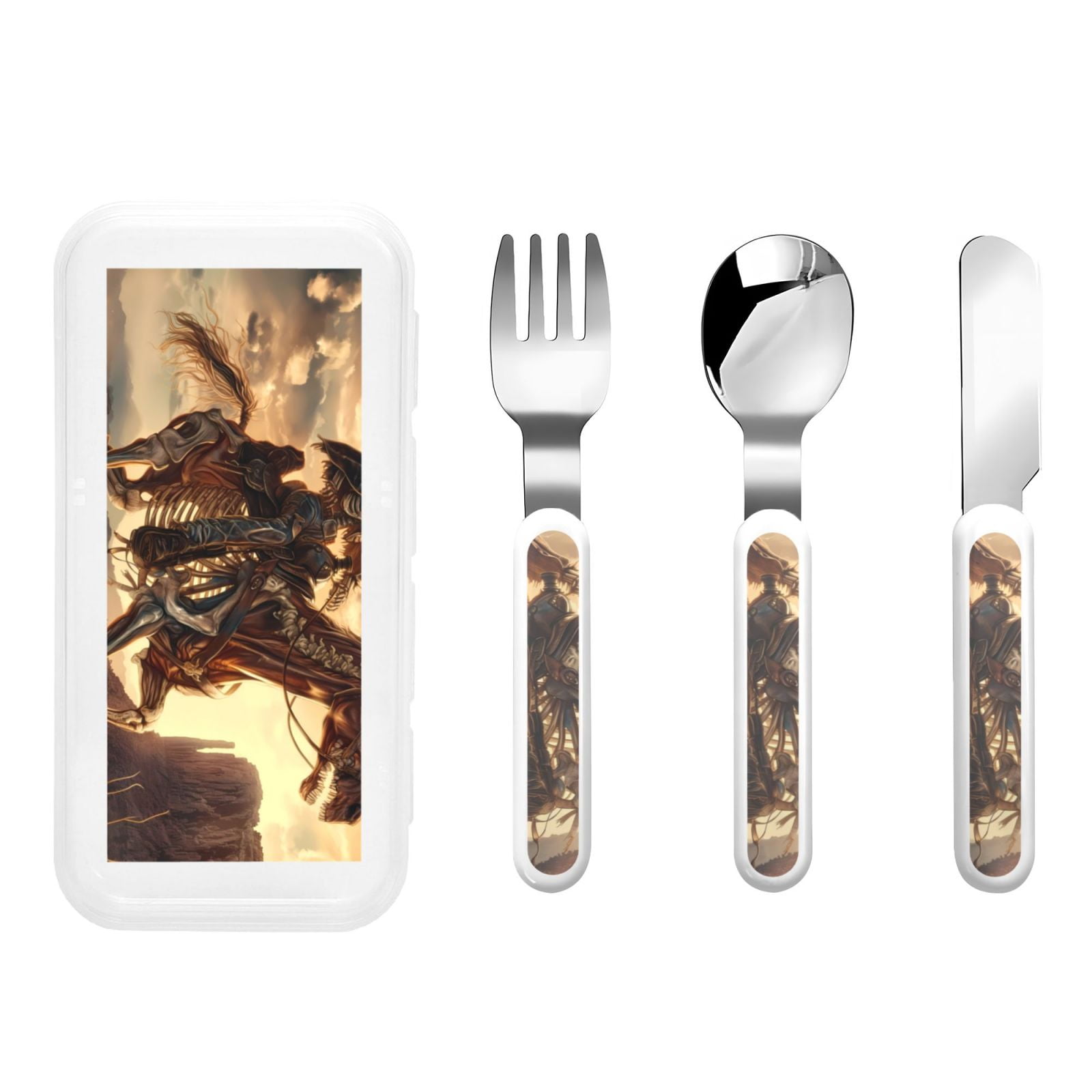 Kdxio Western Skeleton Cowboy Horse Toddler Utensils Set - Kids ...