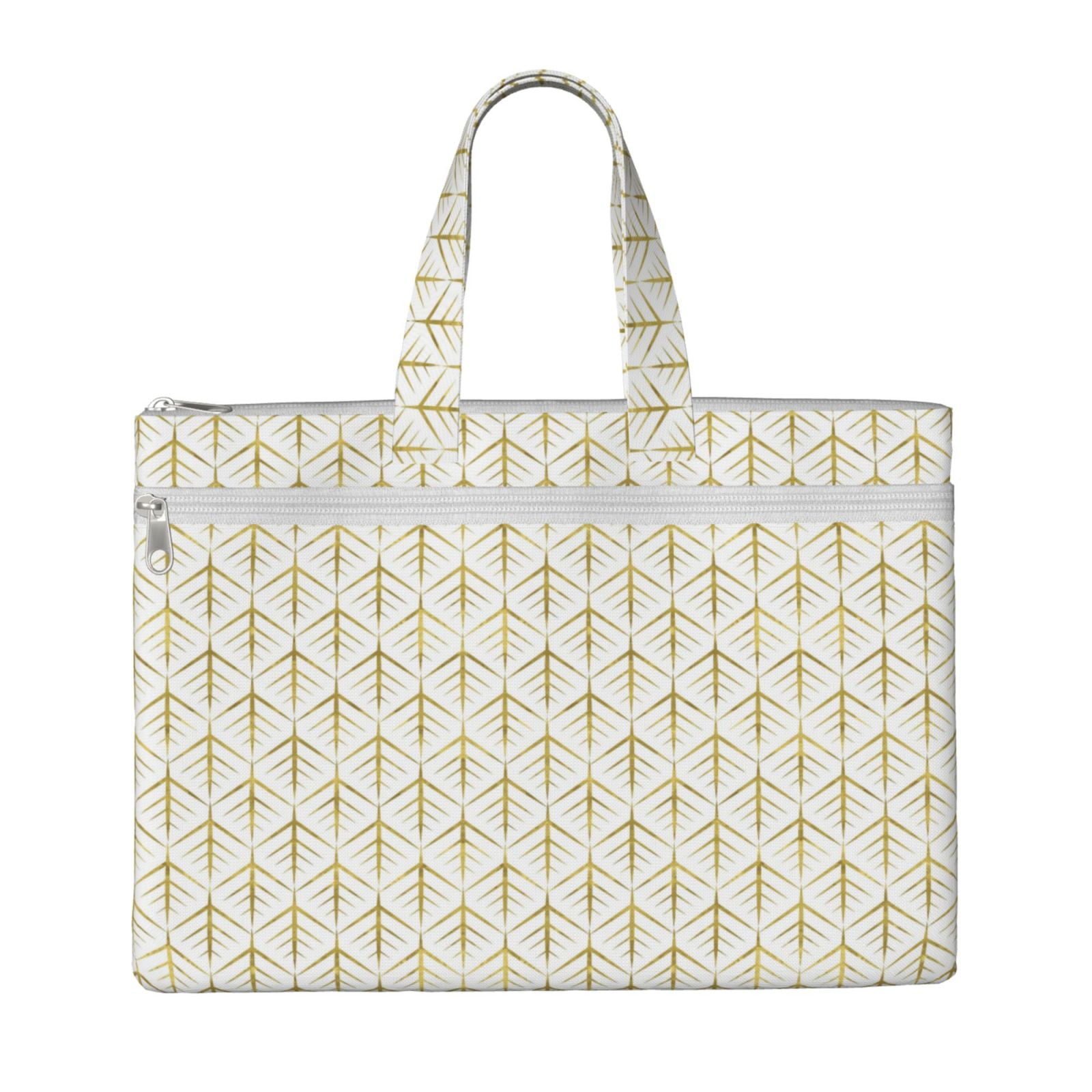 Kdxio White And Gold Geometry File Tote Document Bag Business Briefcase ...