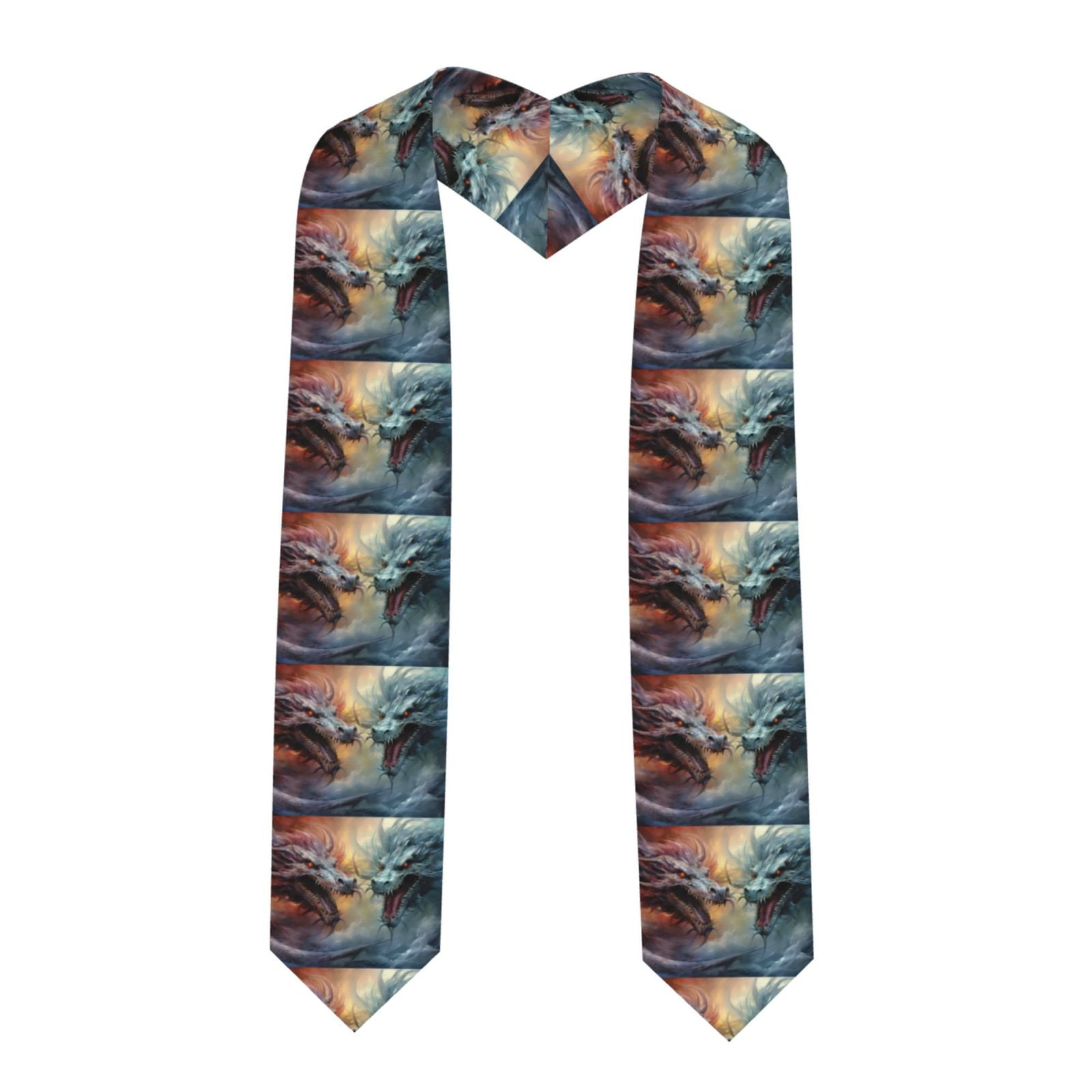 Kdxio White And Red Storm Dragon Graduation Stole Class, Graduation ...
