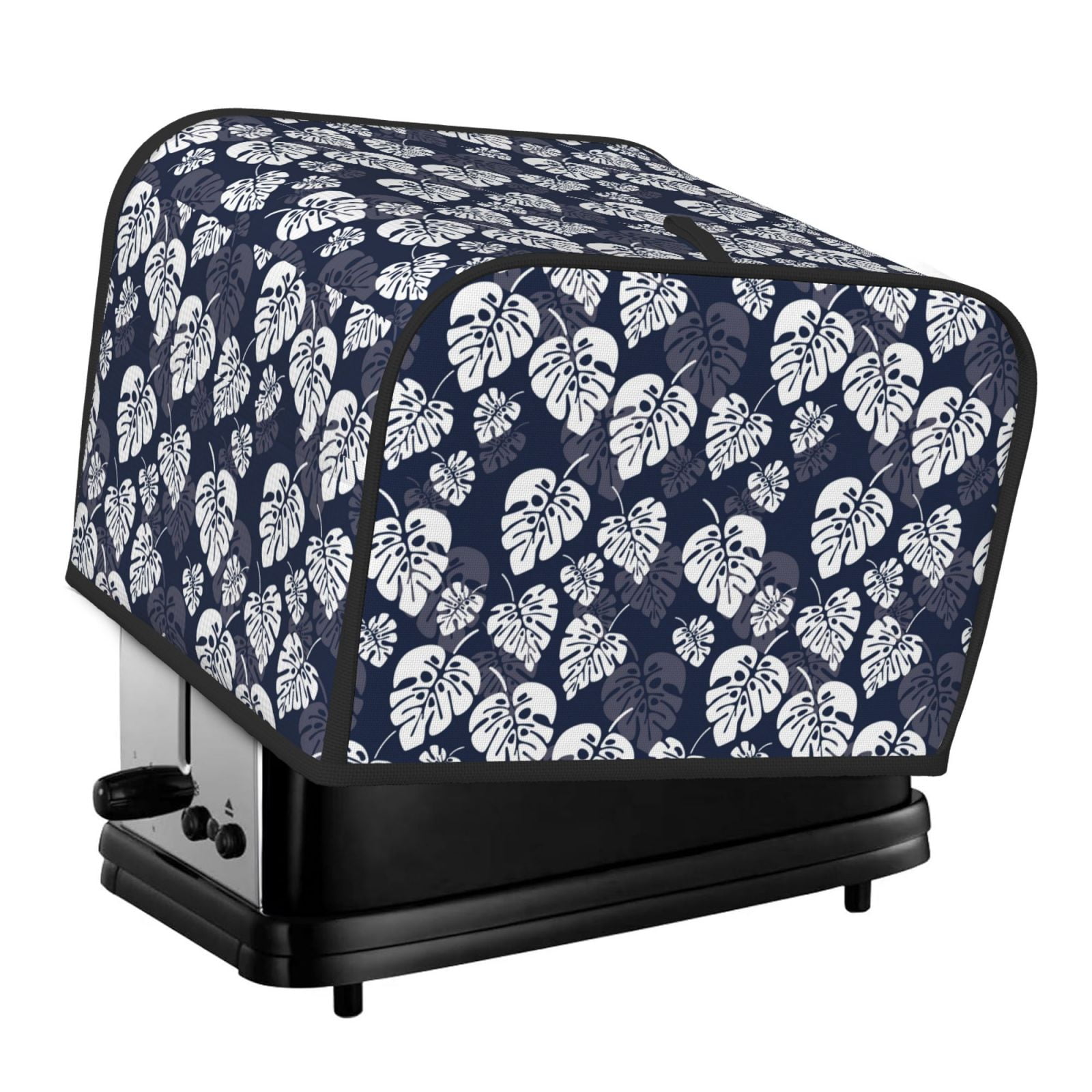Kdxio White Leaves Print Toaster Cover Bread Machine Cover Fits for ...