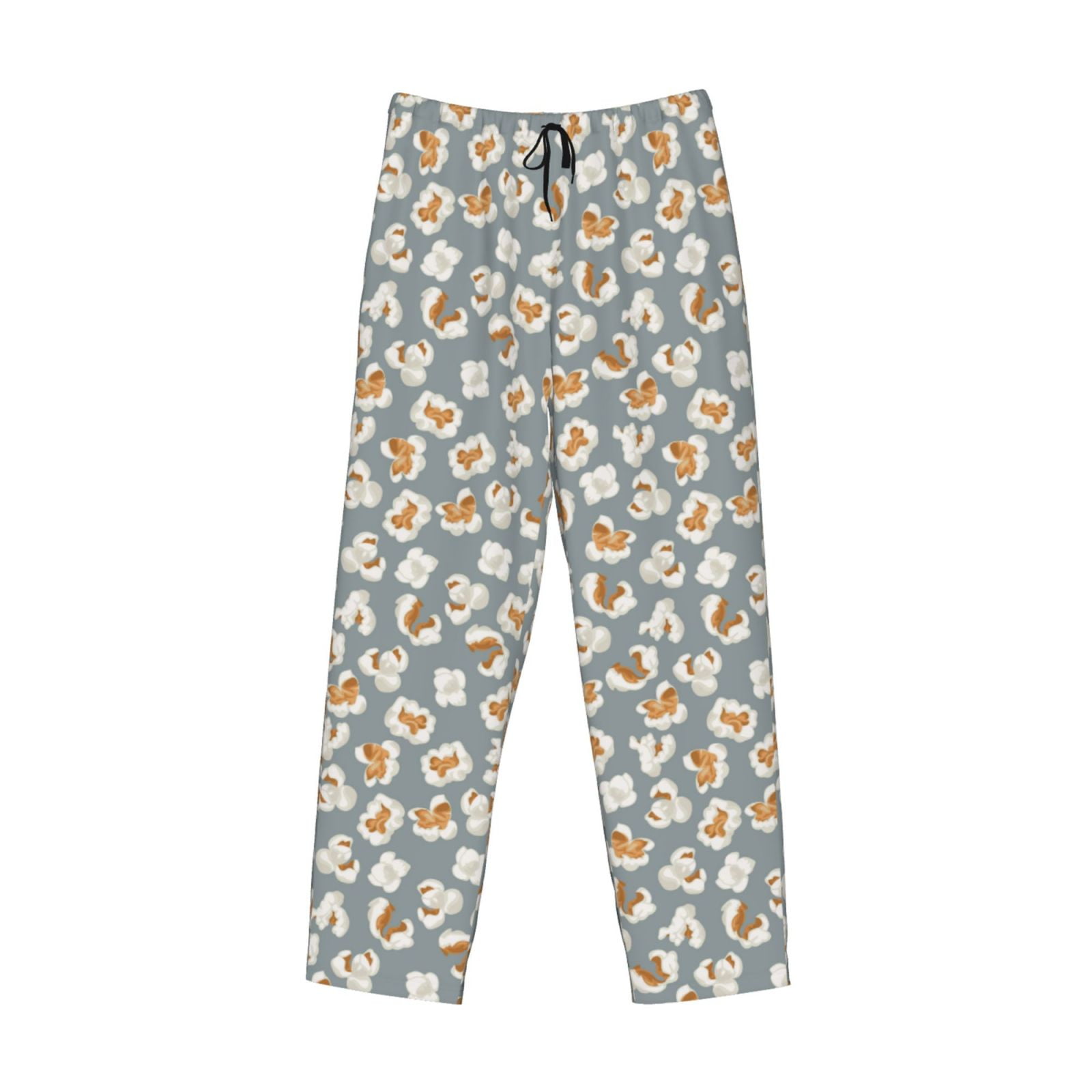 Kdxio White Popcorn Print Men's Sleep Pajama Pant Lounge Pants with ...