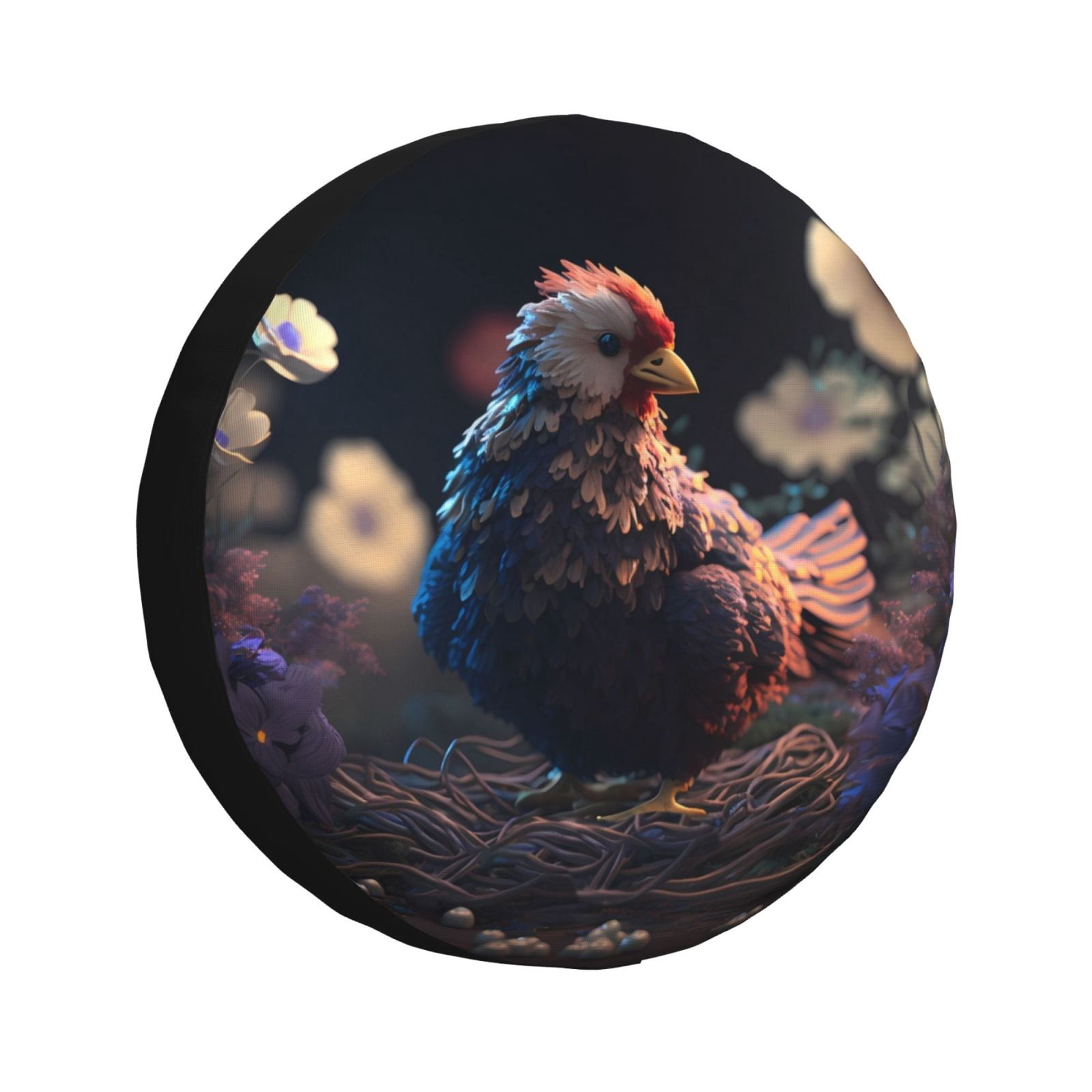 Kdxio White Purple Flower Chicken for Tire Cover Wheel Protectors Tyre ...