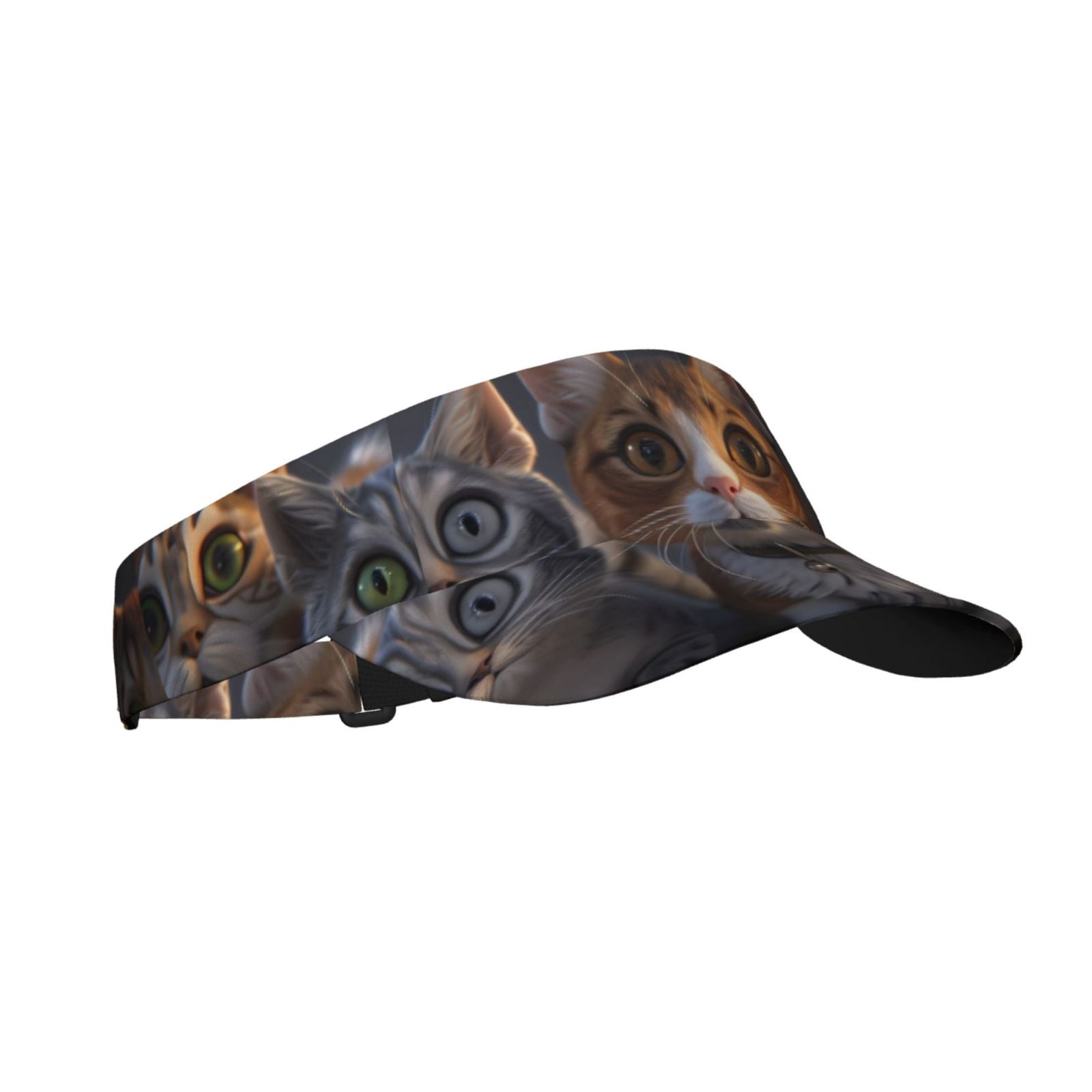 Kdxio Wide Eyed Cartoon Cats Print Sun Visor Hat Golf Visor Adjustable ...