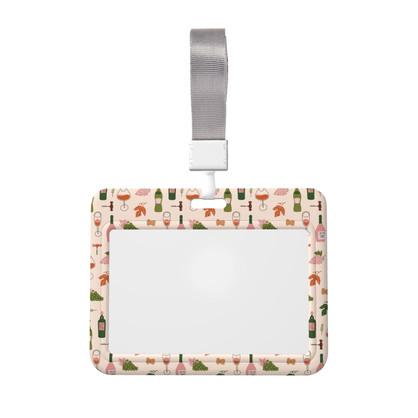 Kdxio Wine Bottles With Grapes Card Badge Holder Work Badge Sleeve for ...