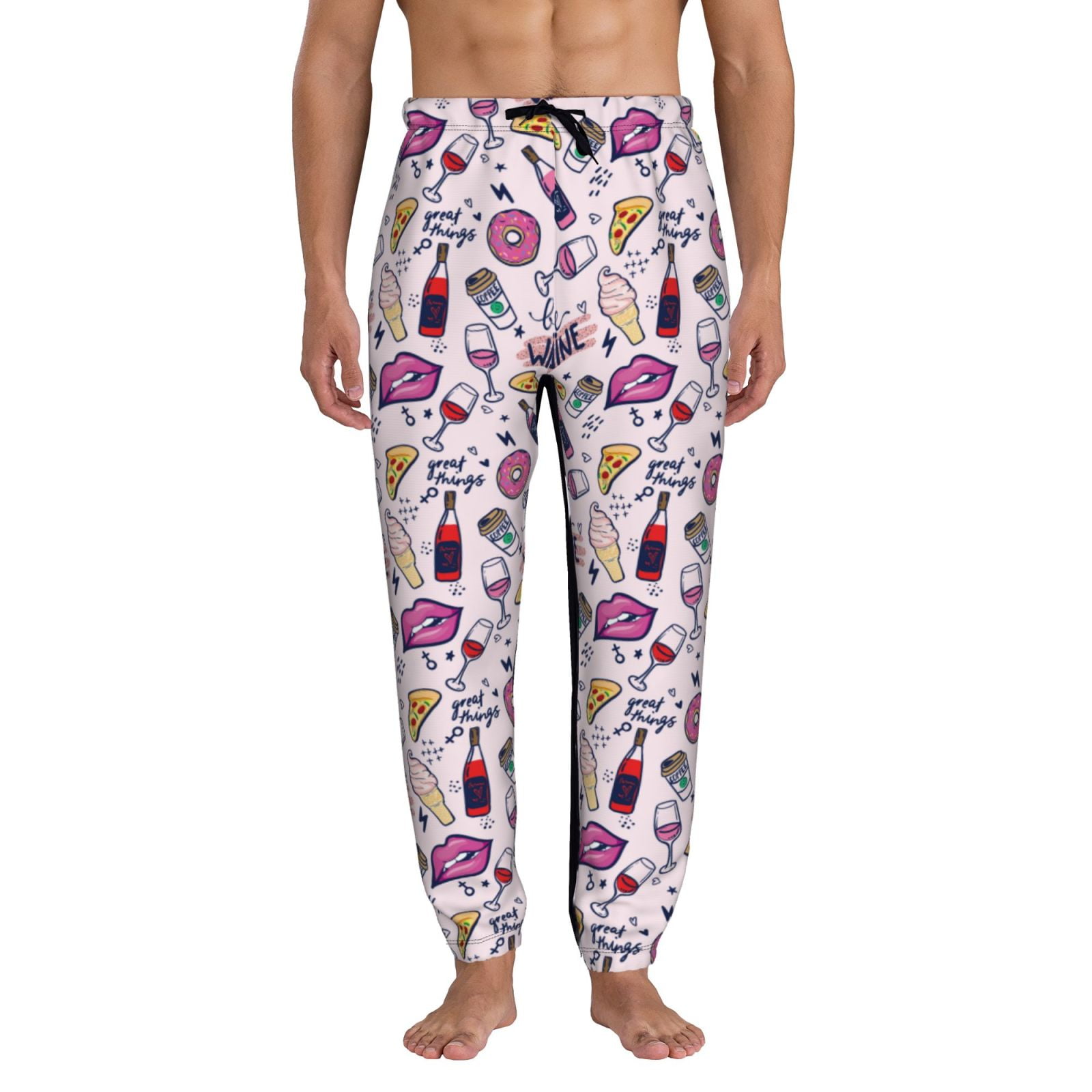 Kdxio Wine Pattern Joggers,Sweatpants for Men with Pockets-Medium ...