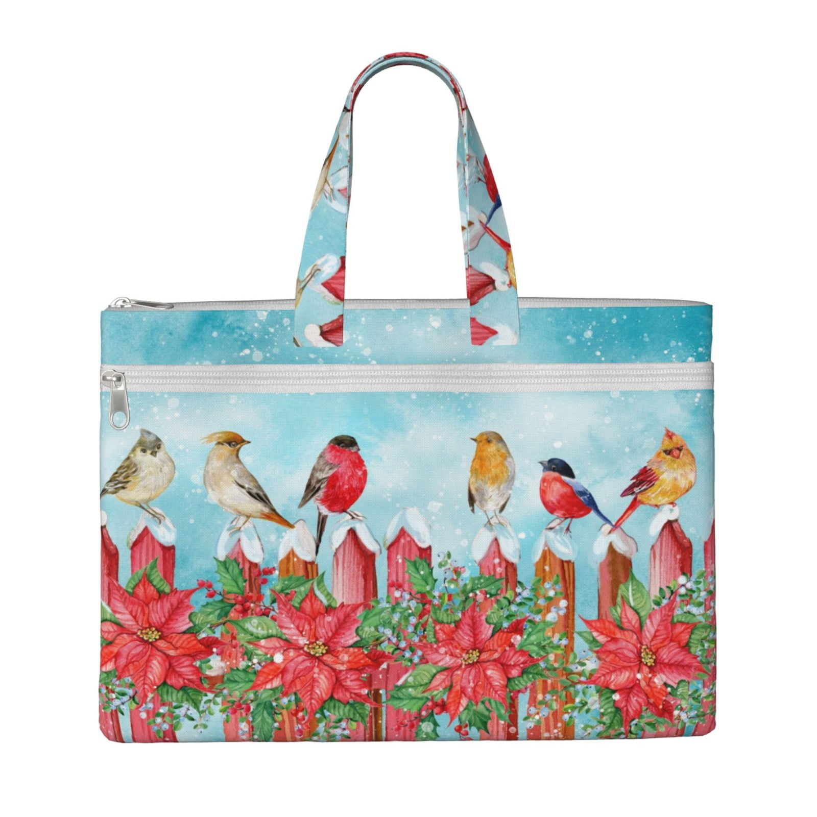 Kdxio Winter Birds on the Fence File Tote Document Bag Business ...