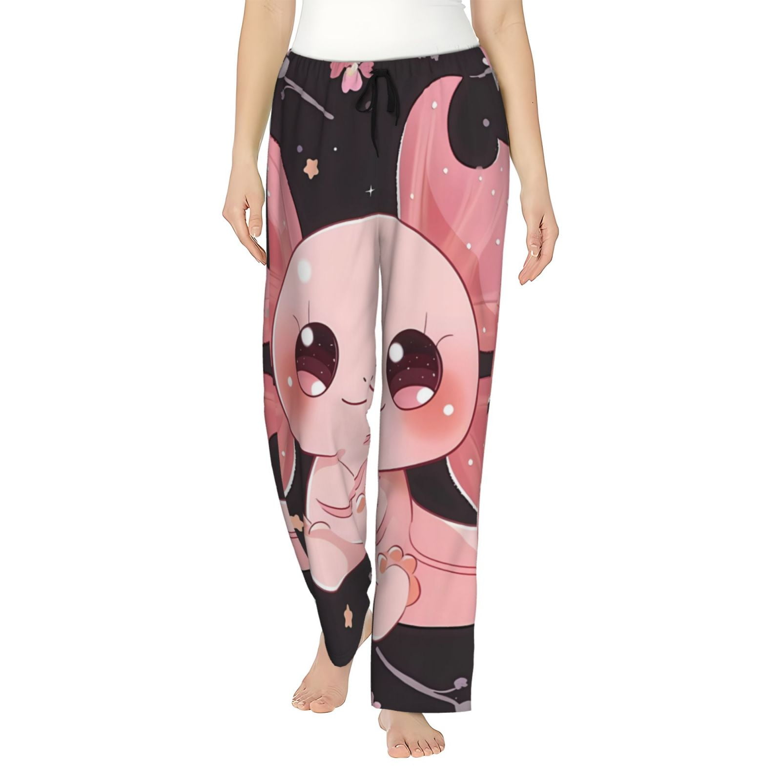 Kdxio Women's Comfy Stretch Chibi Axolotl Sakura Fantasy Print ...