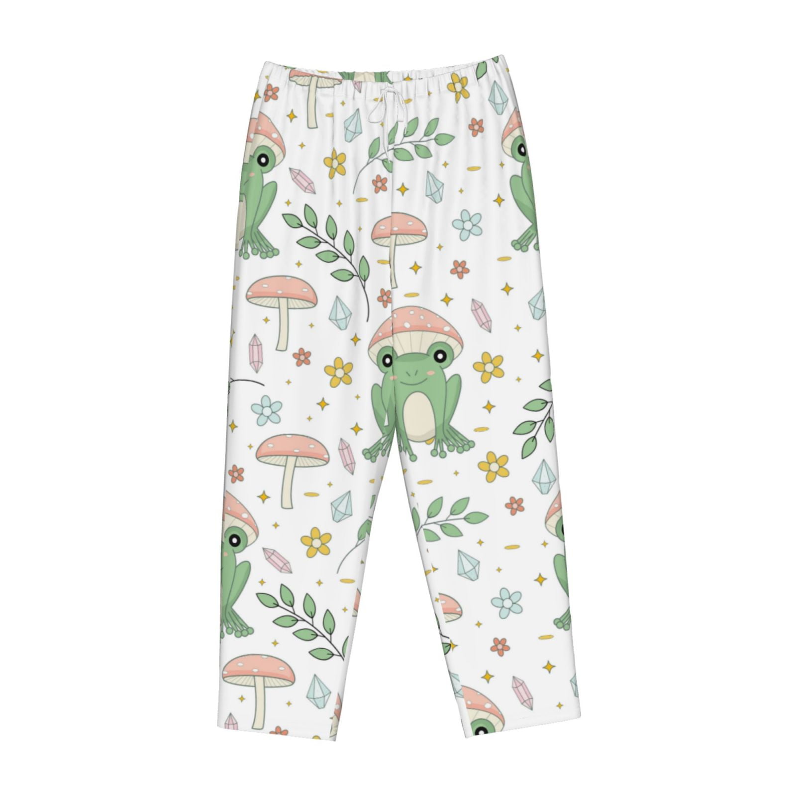 Kdxio Women's Comfy Stretch Frog and MushroomsPrint Drawstring Pajama ...