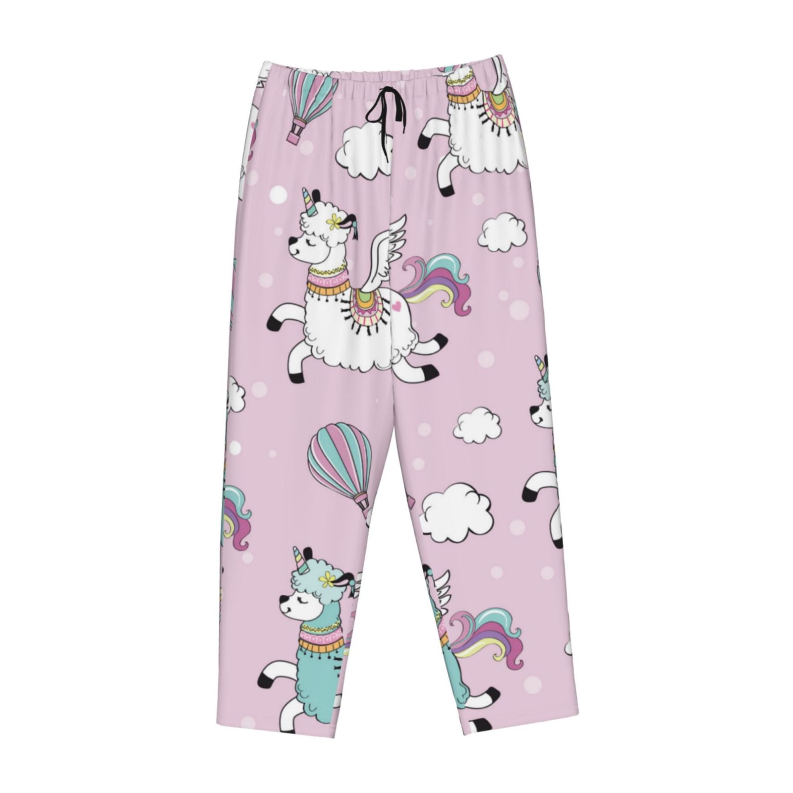 Kdxio Women's Comfy Stretch Llama Unicorn and RainbowPrint Drawstring ...