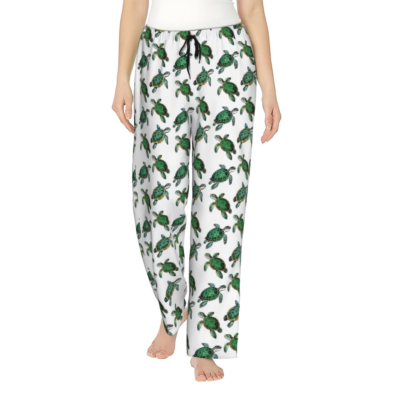 Kdxio Women's Comfy Stretch Watercolor Turtle Print Drawstring Pajama ...
