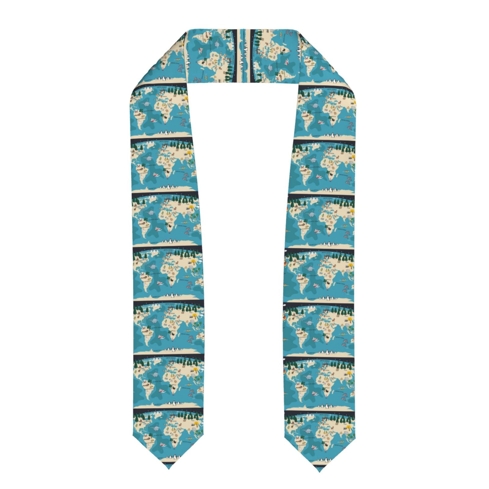Kdxio World Map With Animal Graduation Stole Class, Graduation Sash ...