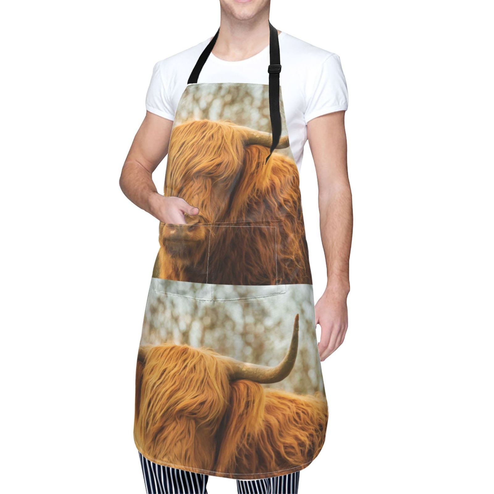 Kdxio Yak Apron with Pockets Adjustable Kitchen Aprons for Men Women ...