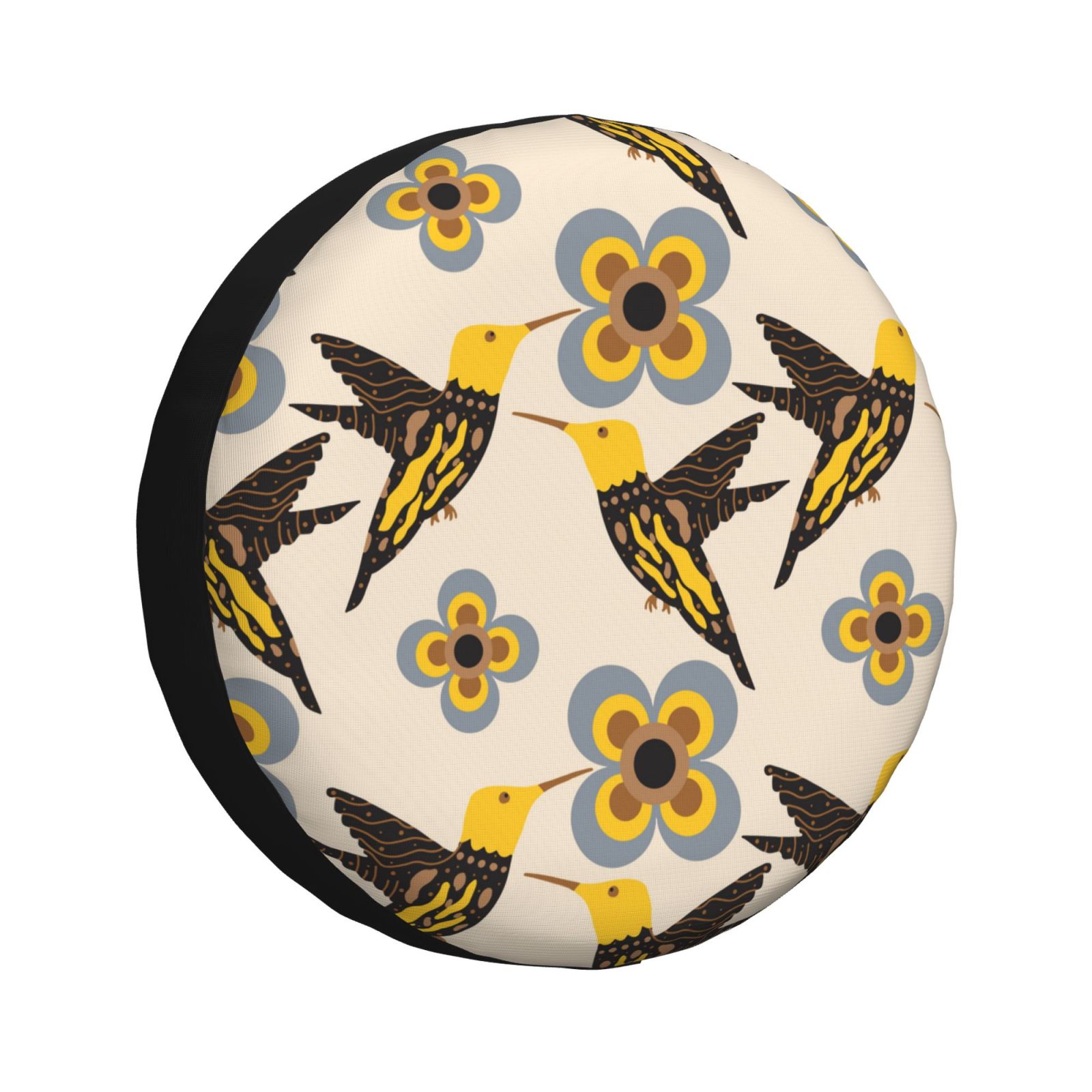 Kdxio Yellow Flowers Hummingbird for Tire Cover Wheel Protectors Tyre ...