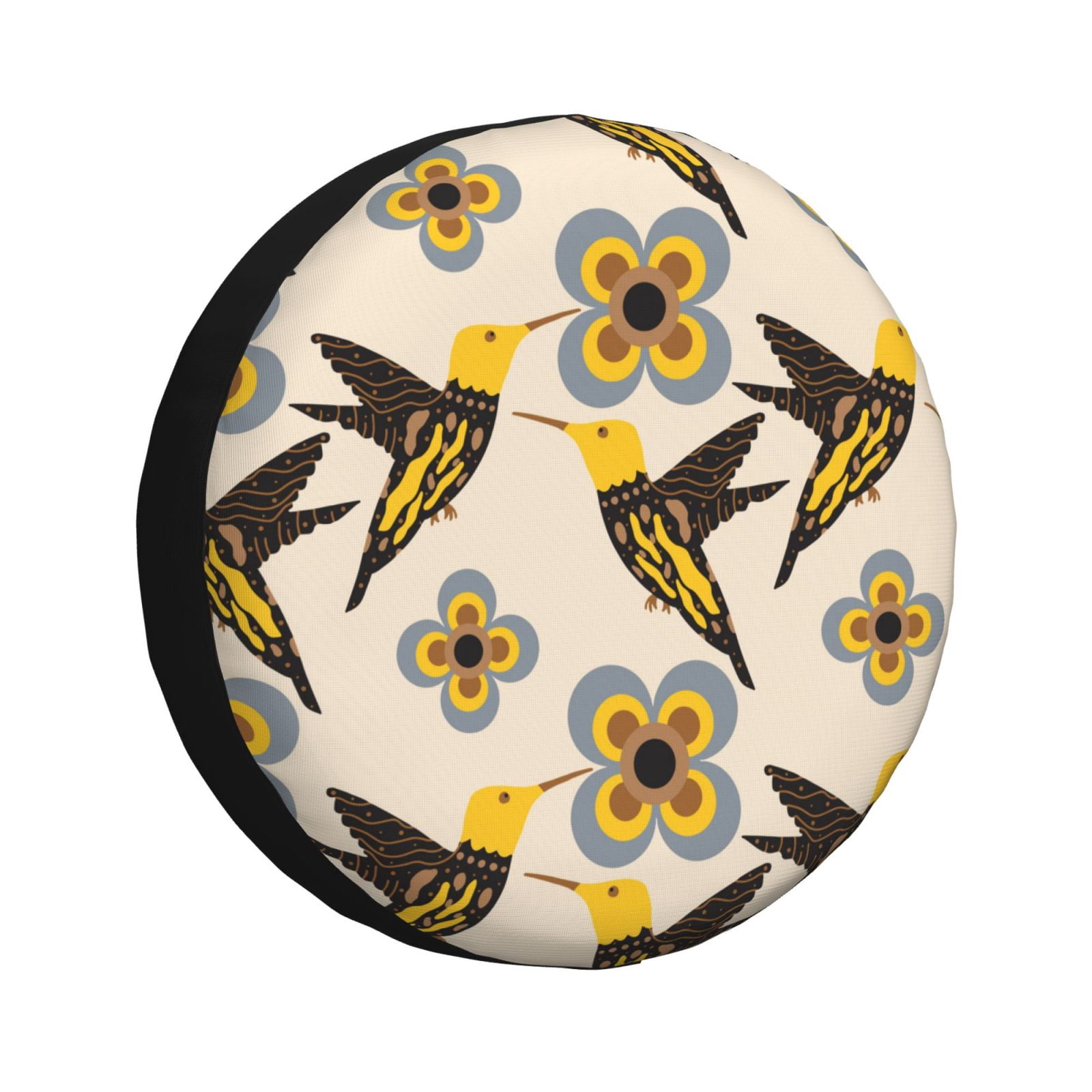 Kdxio Yellow Flowers Hummingbird for Tire Cover Wheel Protectors Tyre ...