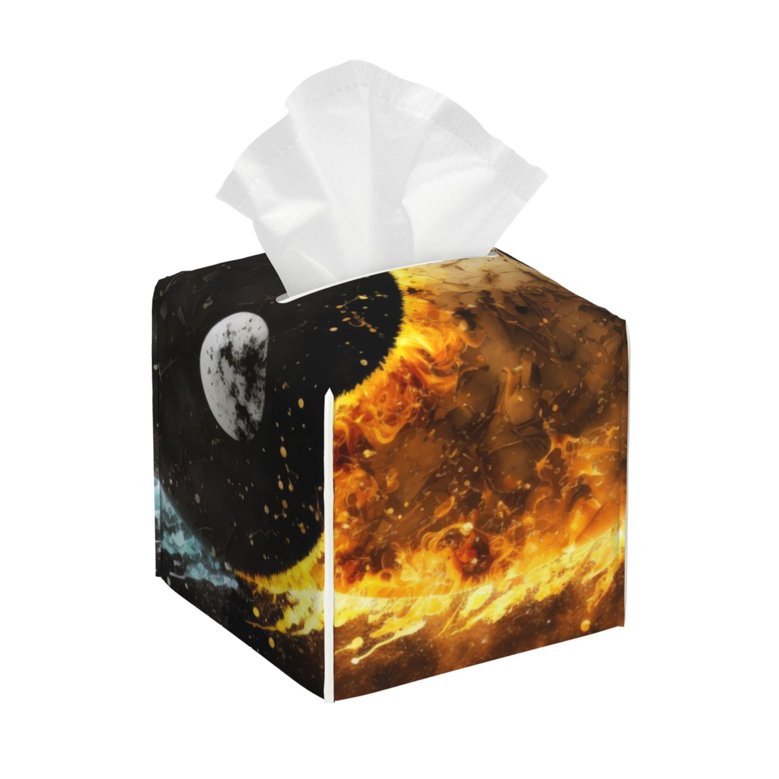 Kdxio Yin Yang Print Tissue Box Cover,Square Decorative PU Leather ...