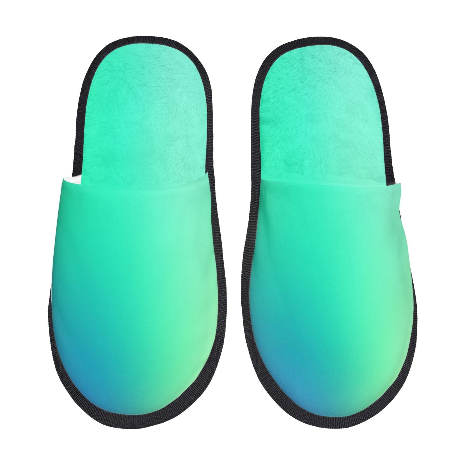 Kdxio blue green colors Slippers Fuzzy House Slippers, Cozy Slippers ...