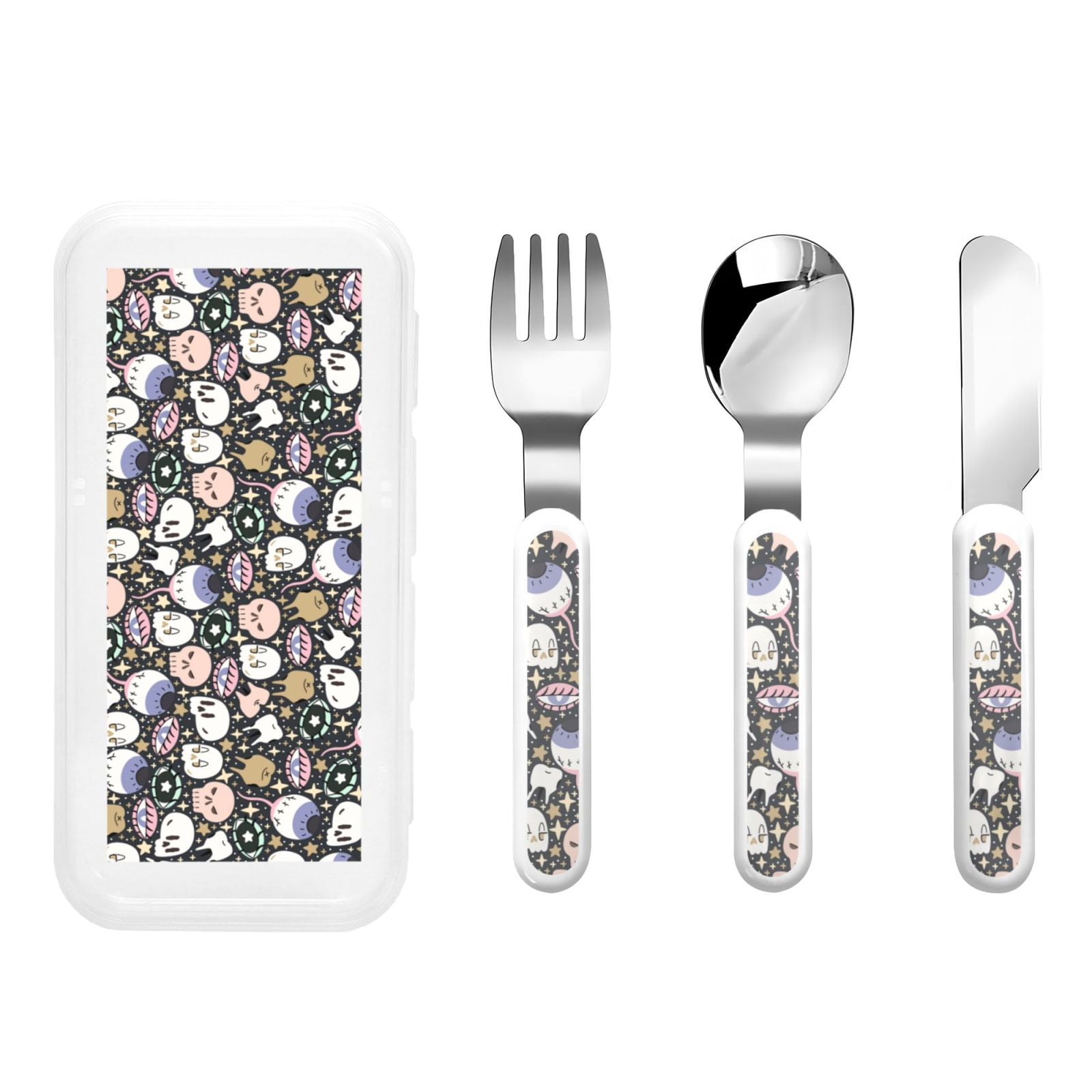 Kdxio cartoon cute Skull star Toddler Utensils Set - Kids Silverware ...