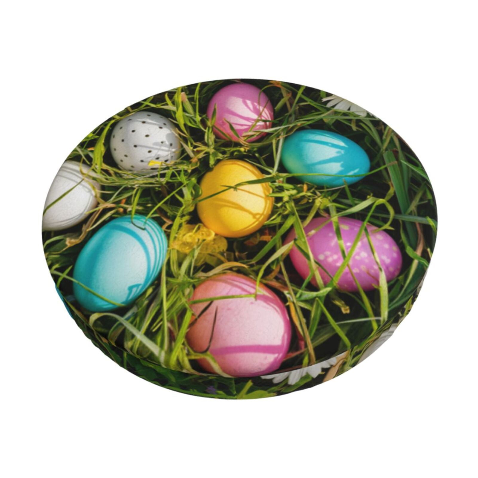 Kdxio colorful Easter eggs Stool Covers Round,Stretch Round Bar Stool ...