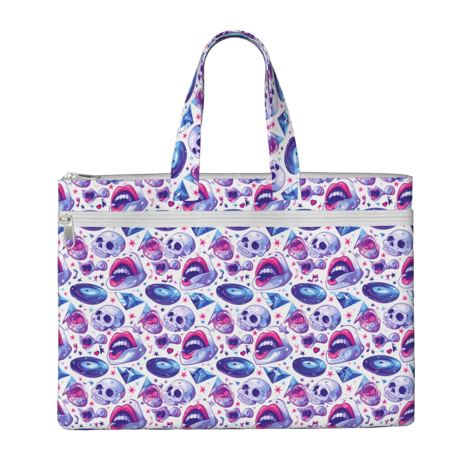 Kdxio crystal Skull record lips File Tote Document Bag Business ...