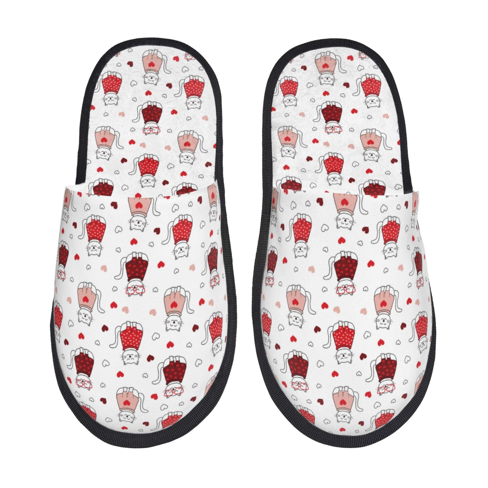 Kdxio cute cat hearts Slippers Fuzzy House Slippers, Cozy Slippers for ...