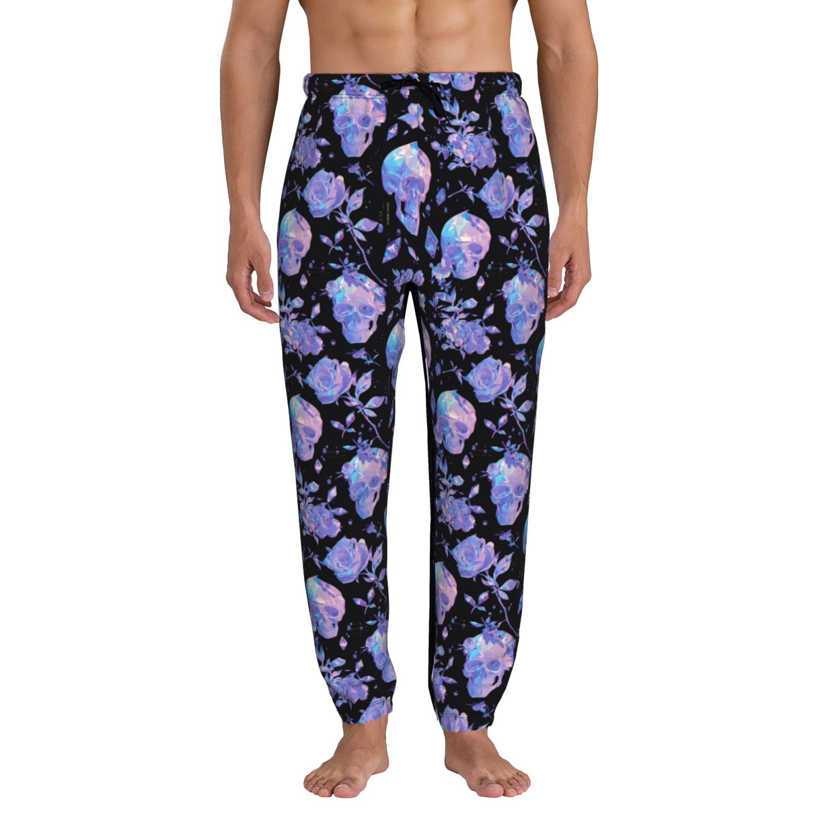 Kdxio flower Skull crystal Pattern Joggers,Sweatpants for Men with ...
