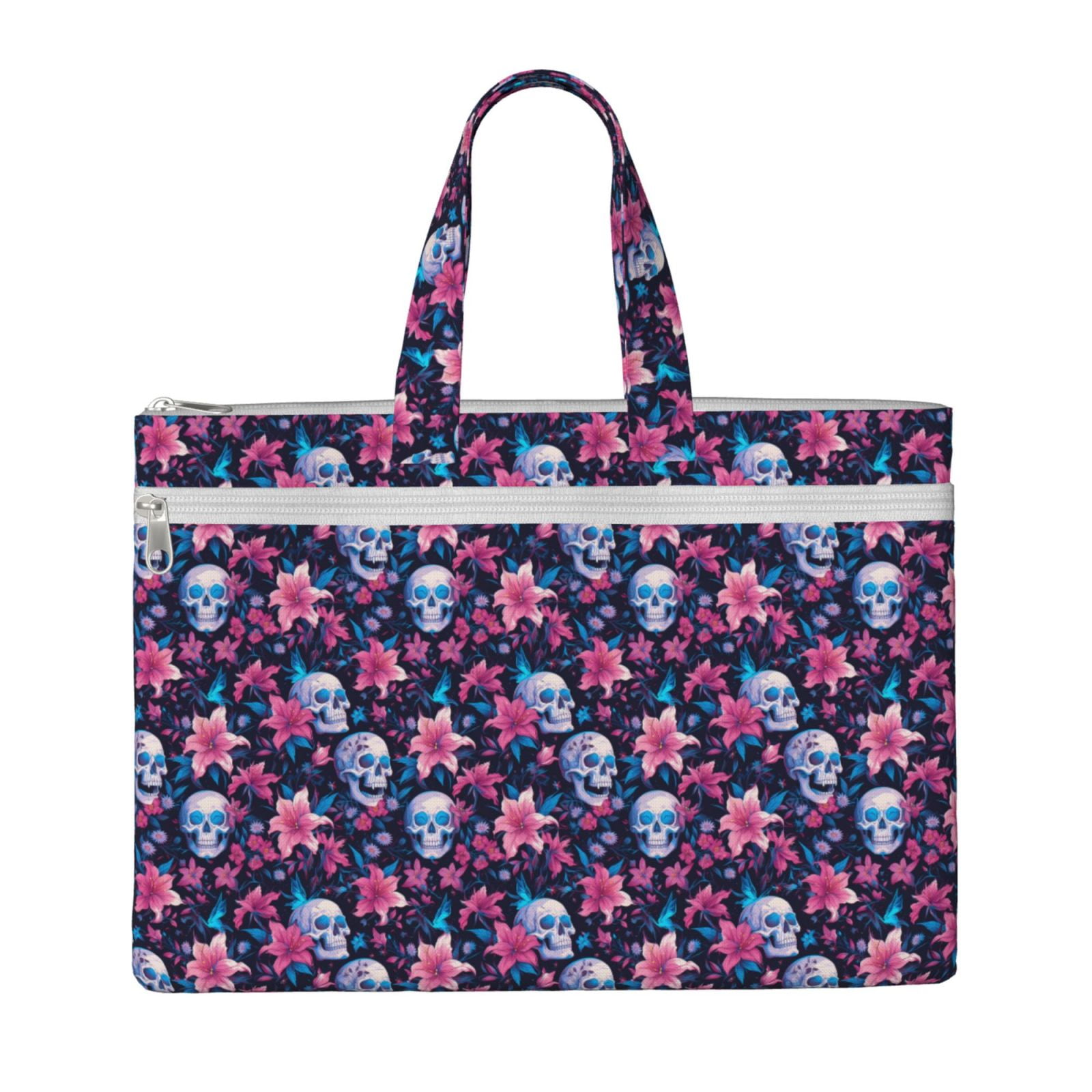 Kdxio funny Skull daisy flower File Tote Document Bag Business ...