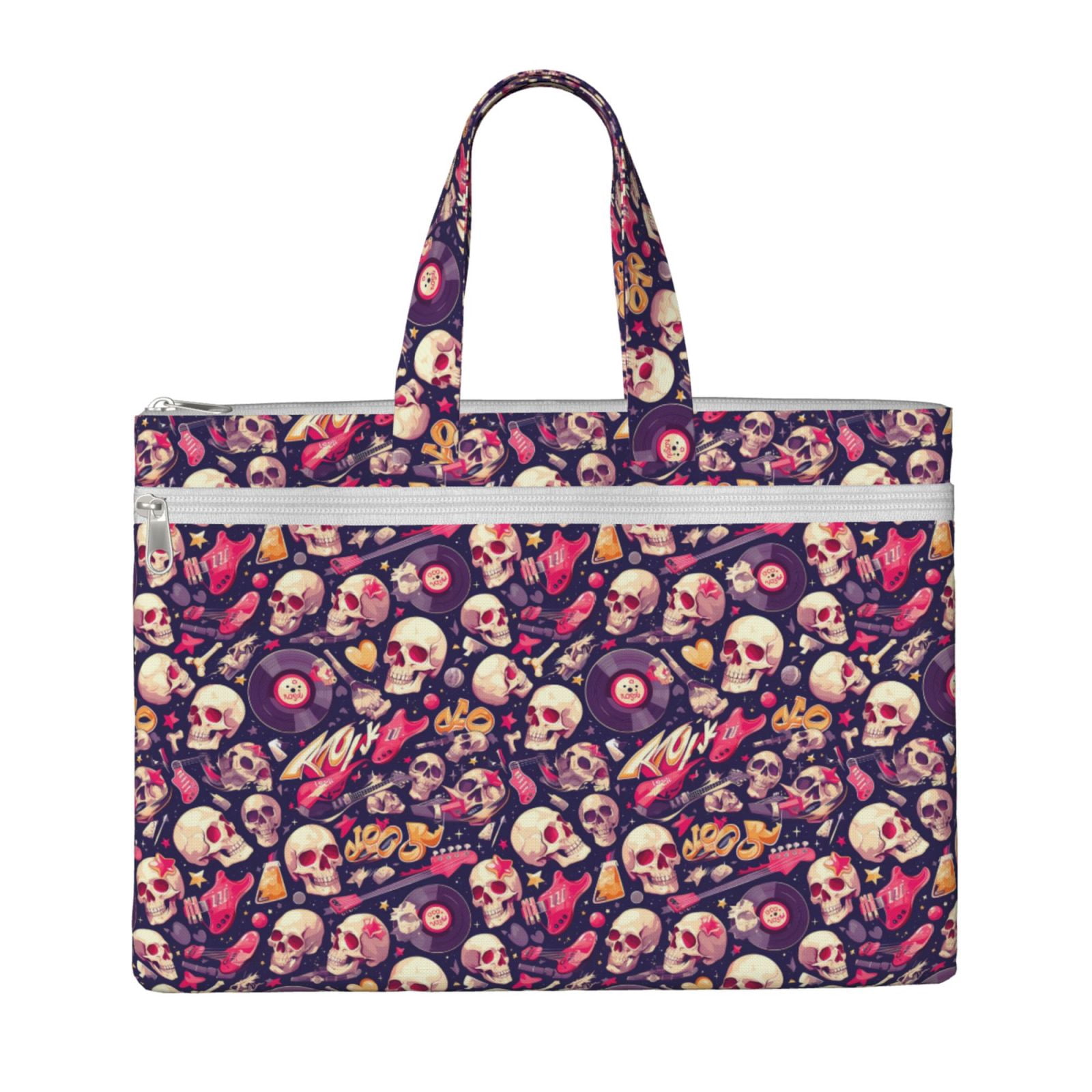 Kdxio music Skull record Guitar File Tote Document Bag Business ...