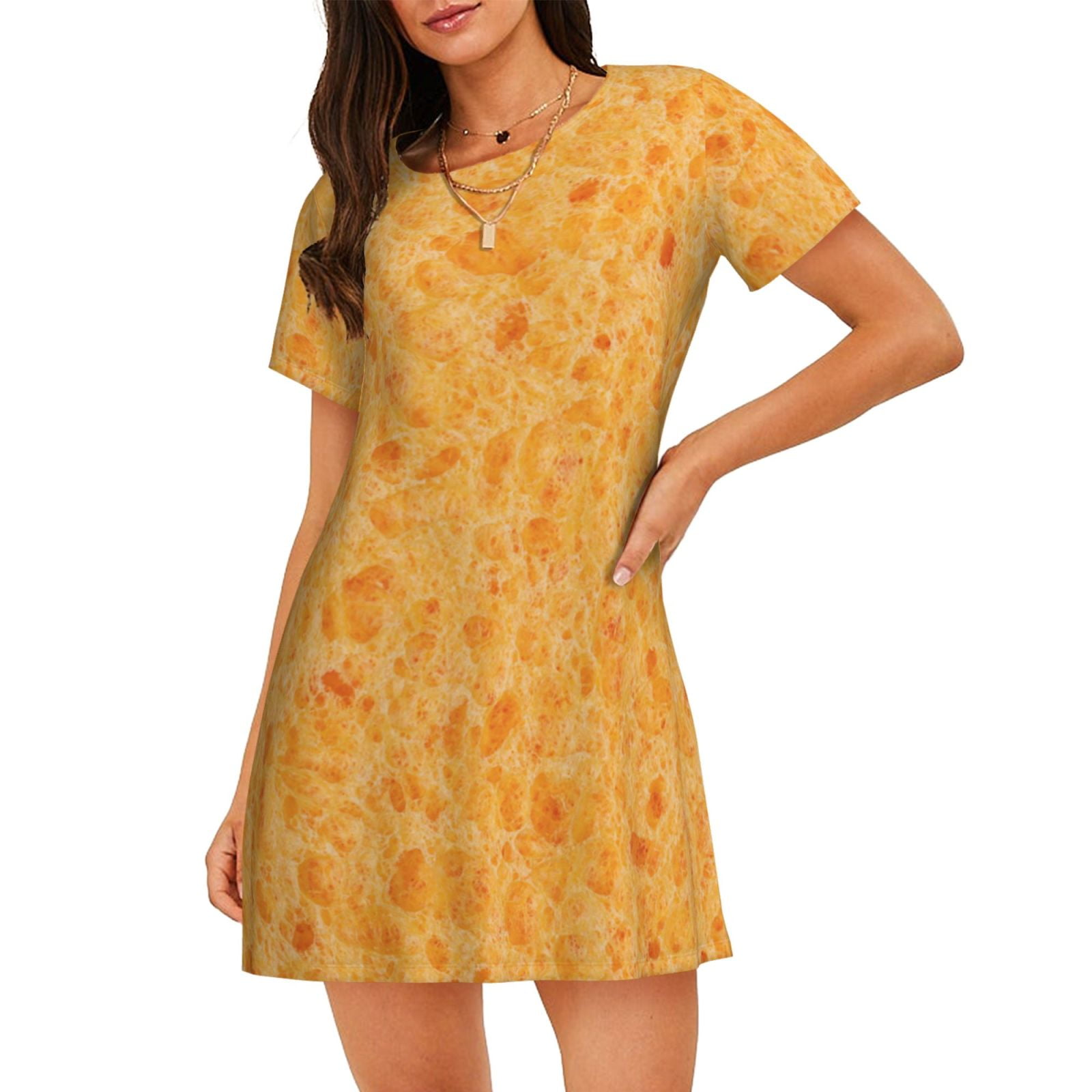 Kdxio nachos cracker Pattern Womens Short Sleeve Sleepshirt Scoopneck ...