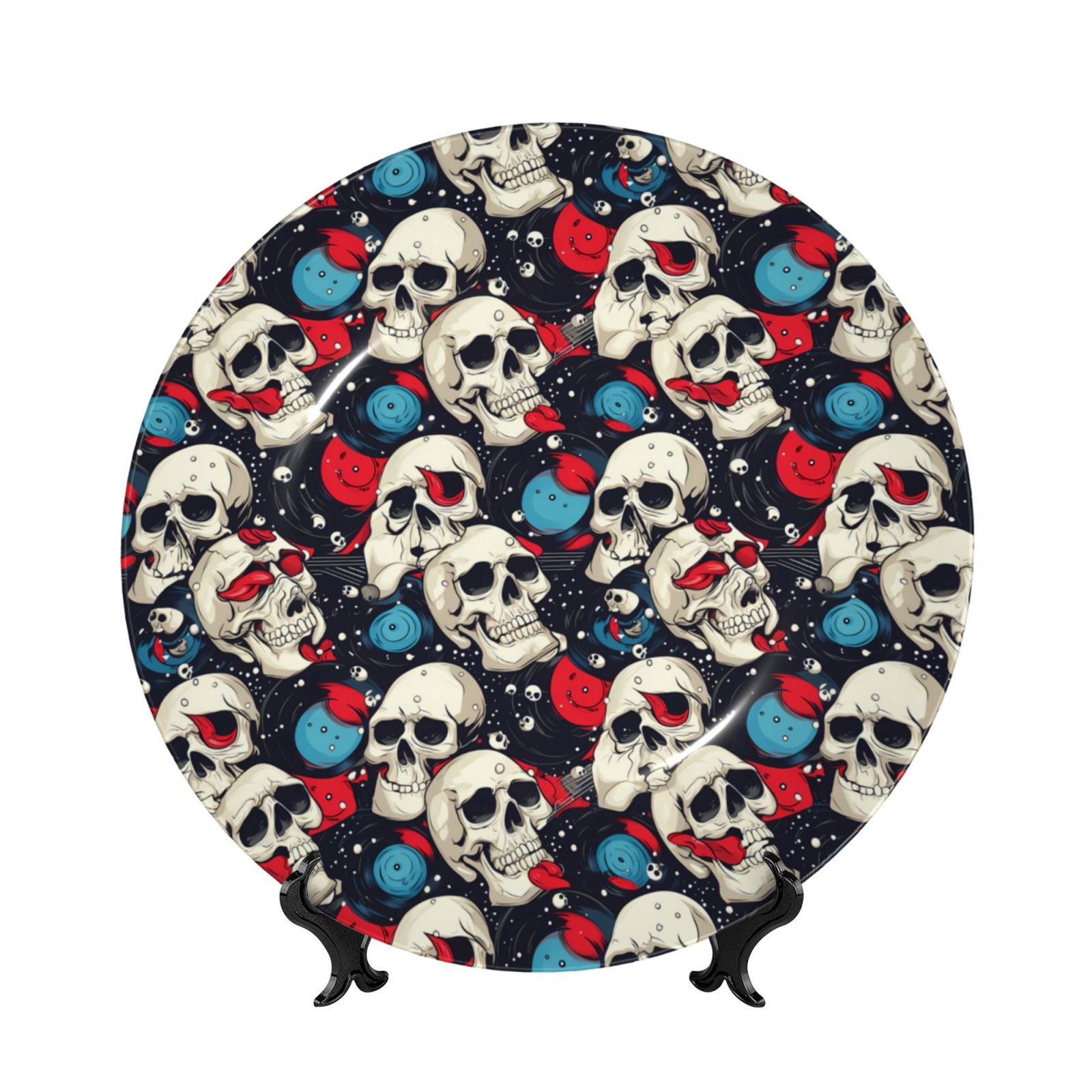 Kdxio rock record Skull artist Bone China Decorative Plate Ceramic ...