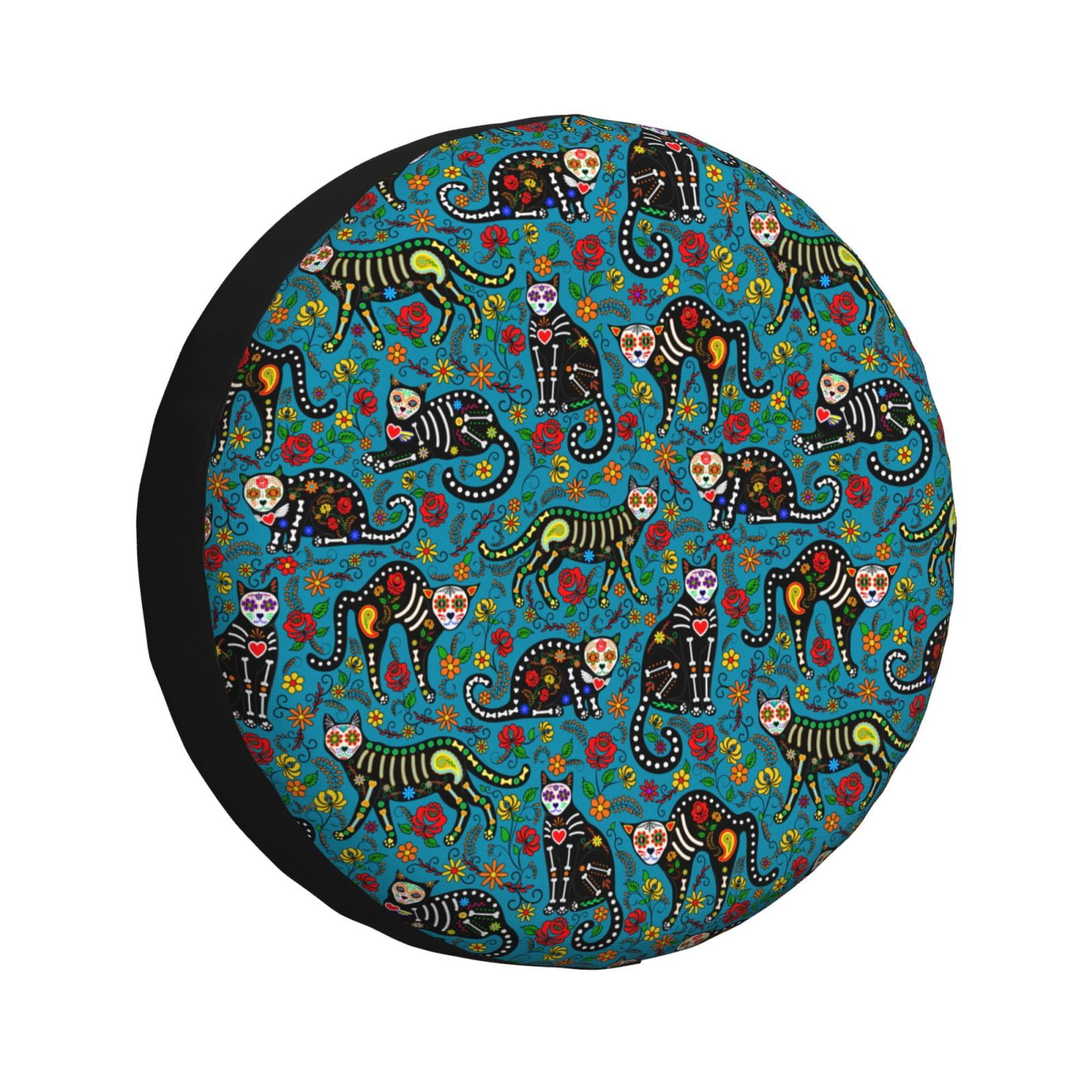 Kdxio skull black cats in mexican Tire Cover Wheel Protectors Tyre ...