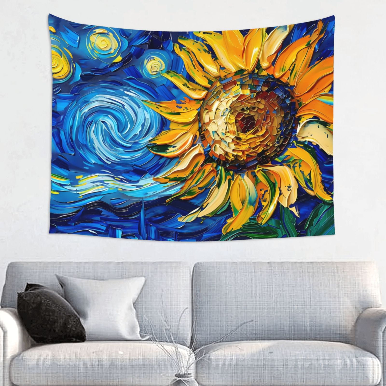 Kdxio vintage Starry Sunflower Wall Hanging Tapestries Banner For ...