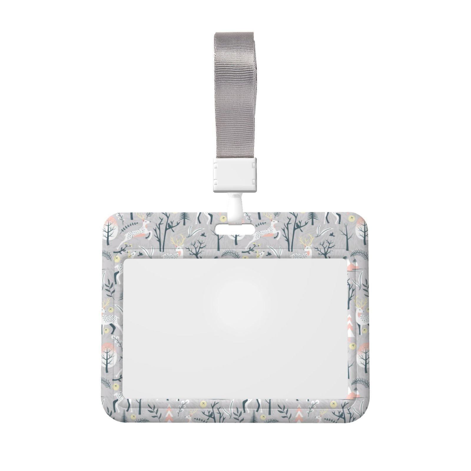 Kdxio white Moose winter tree Card Badge Holder Work Badge Sleeve for ...